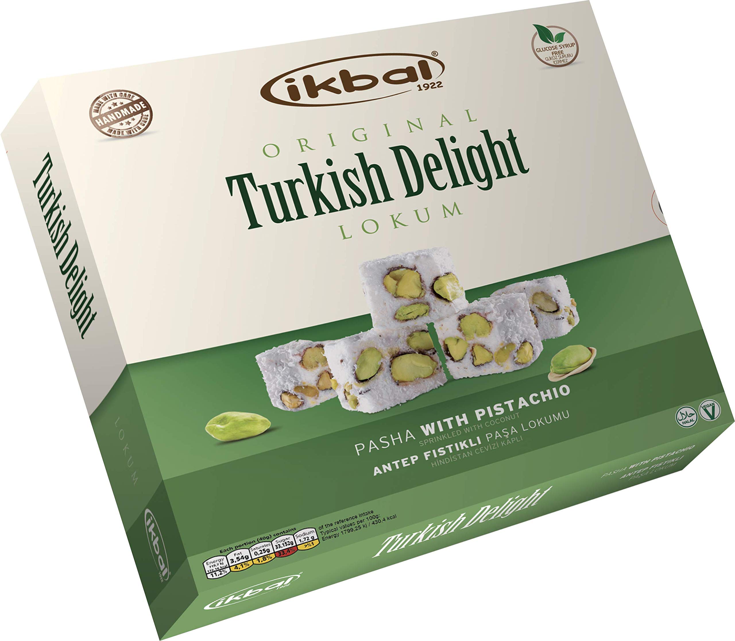 IKBAL Turkish Delight Pasha with Pistachio (350 GR) : Amazon.co.uk: Grocery