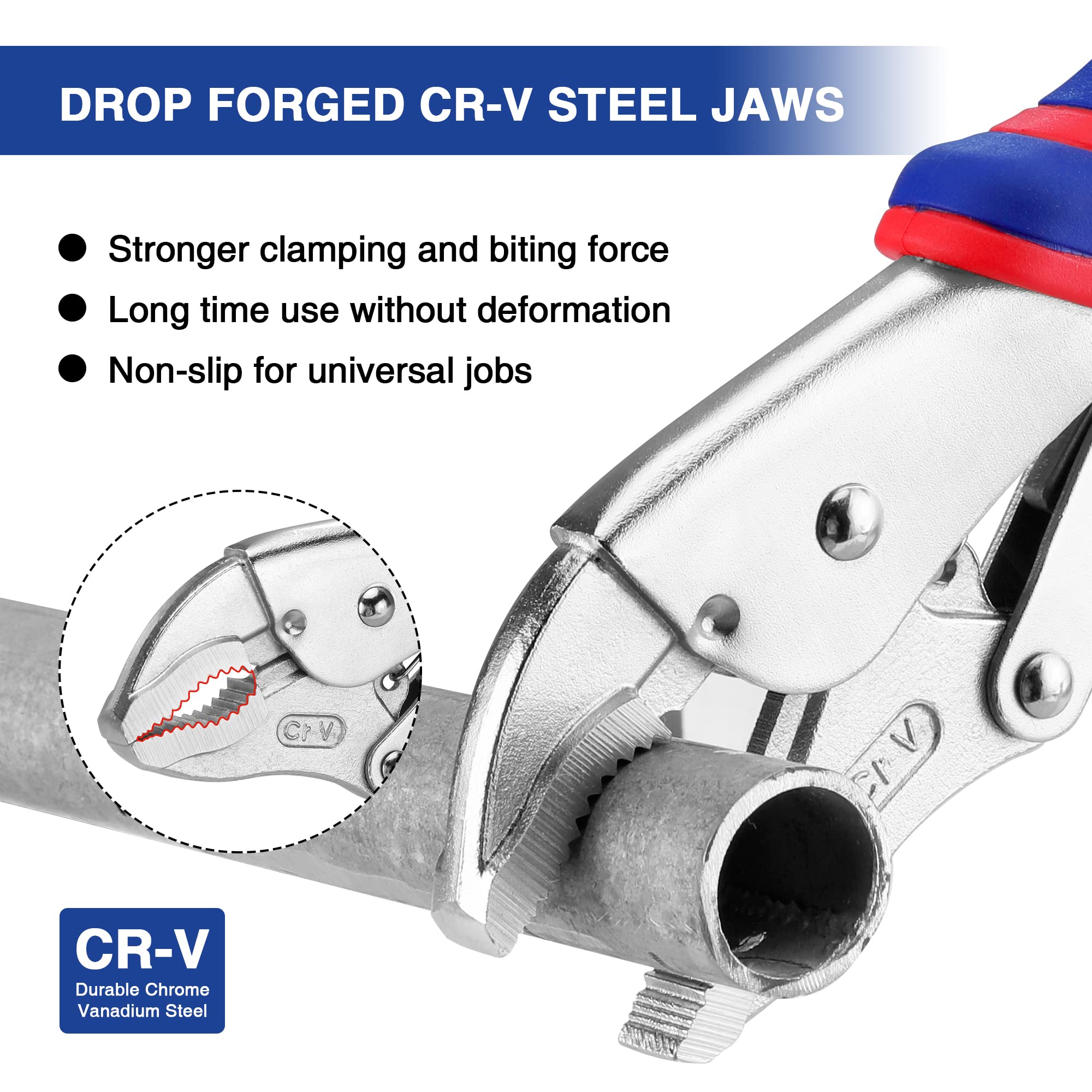 Snapklik.com : WORKPRO 4-Piece Locking Pliers Set