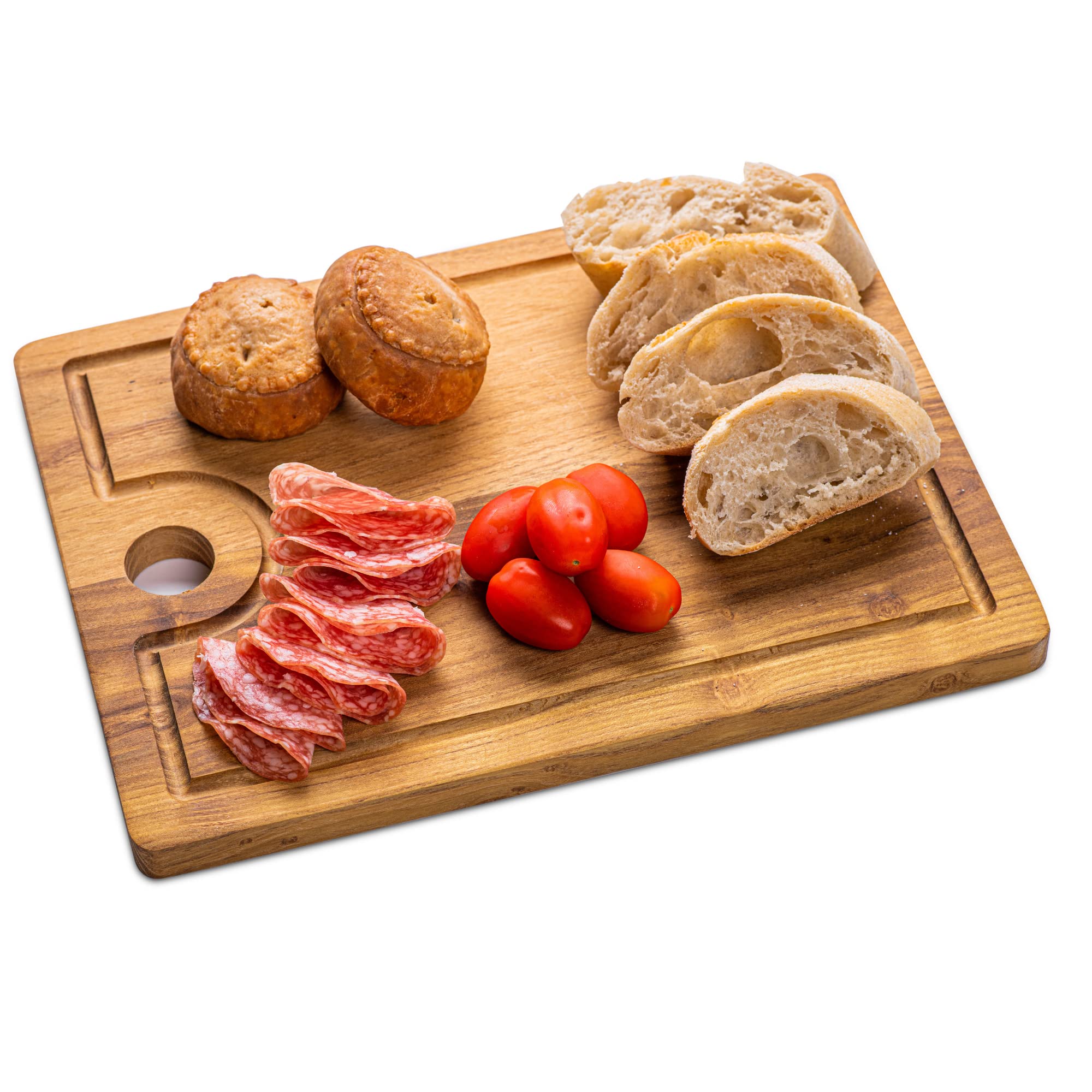 bar@drinkstuff Teak Wood Serving Board 30.5 x 23cm - Serving Platter ...