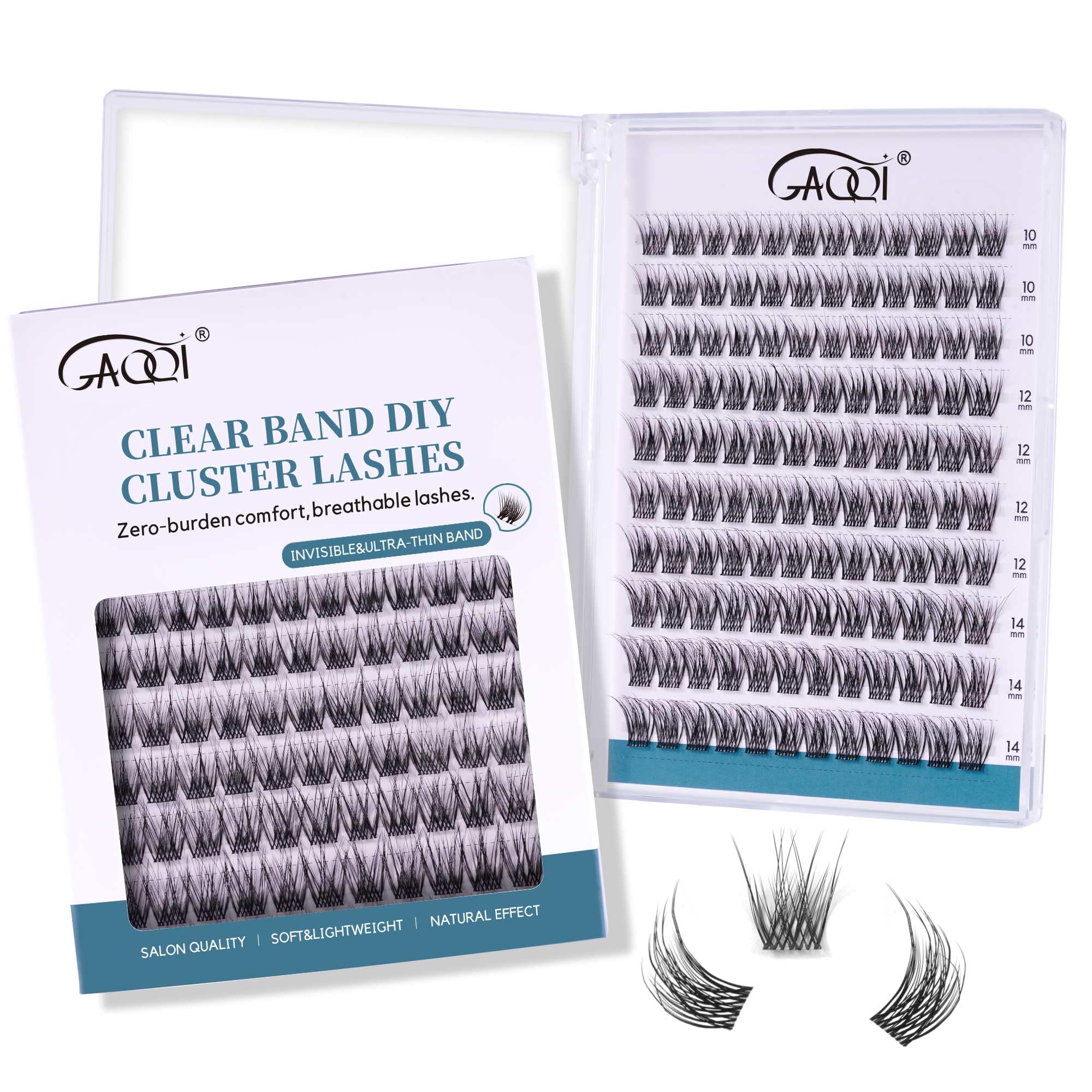 Amazon.com: GAQQI Lash Clusters Wispy & Natural Eyelash Clusters Clear ...