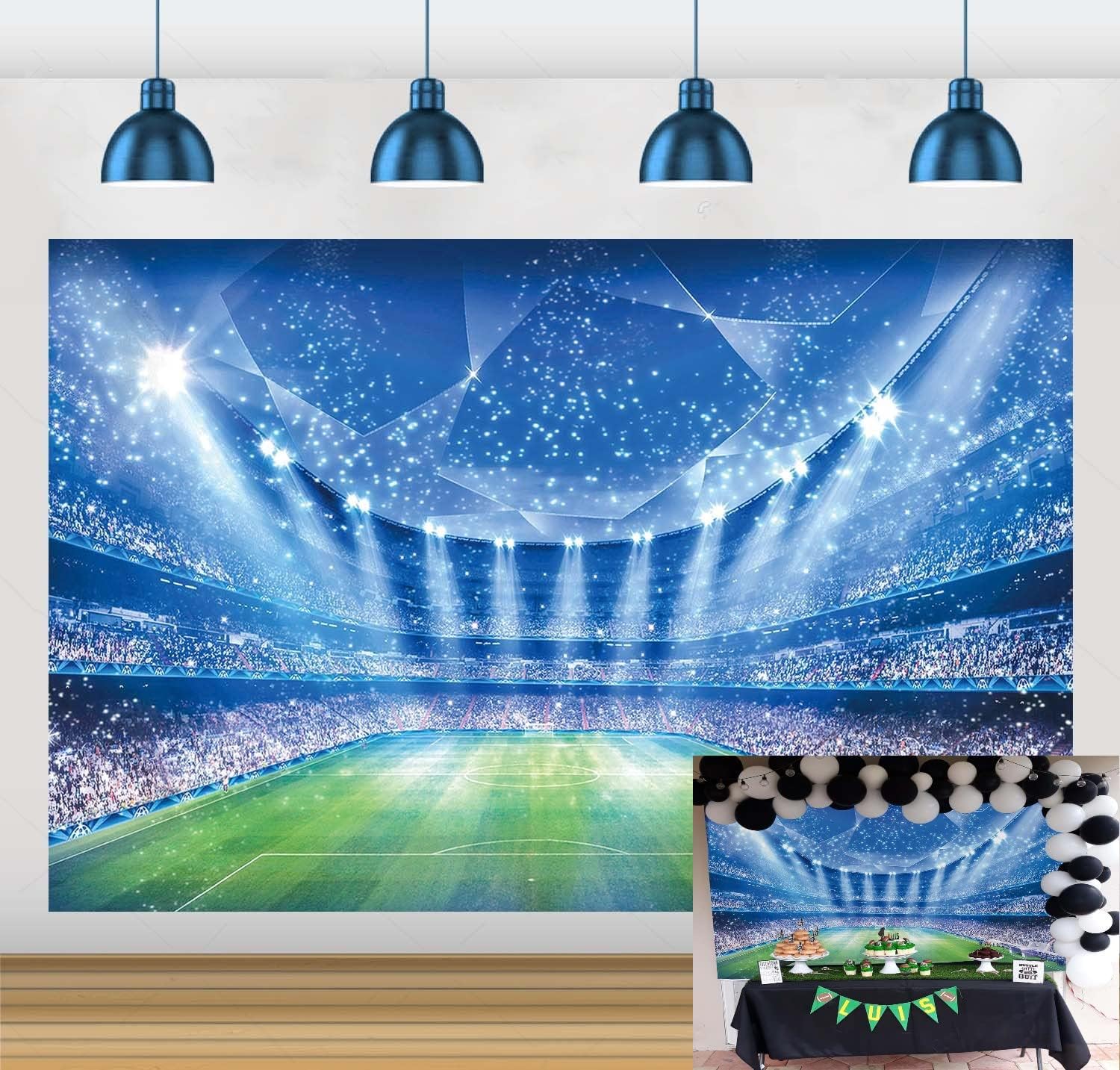 Amazon.com : Allenjoy 7x5ft Football Backdrop Soccer Pitch Stadium ...