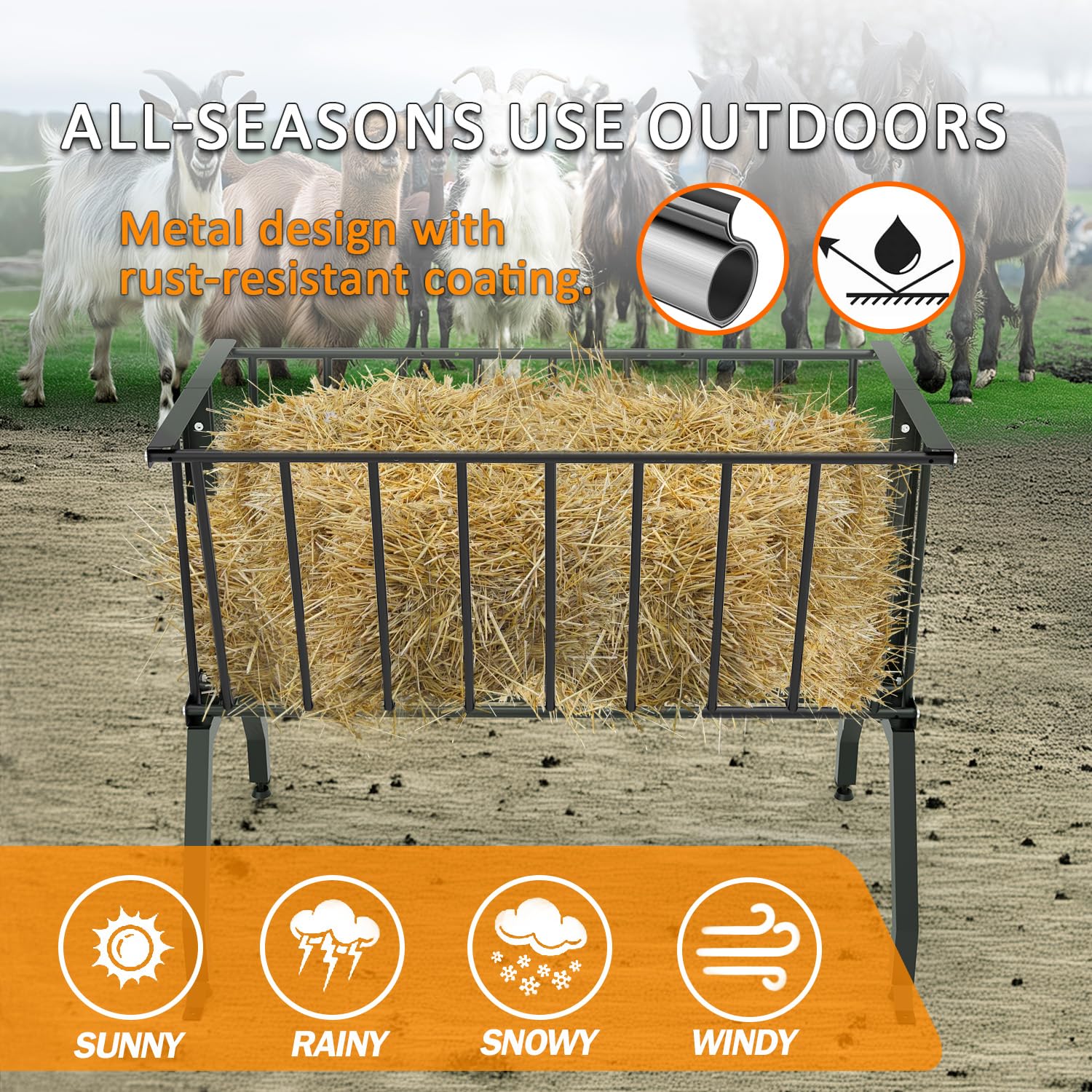 Snapklik.com : Hay Feeder Goat55 Gallon Livestock Feeders, Pasture ...