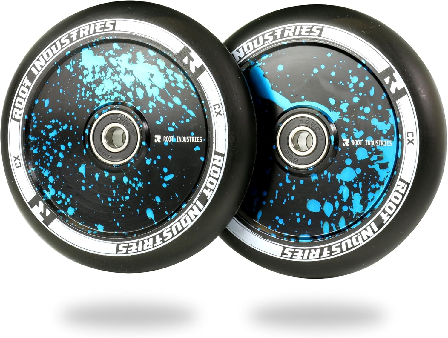 Amazon.com : ROOT INDUSTRIES AIR Wheels 110mm - Black/Blue Splatter ...
