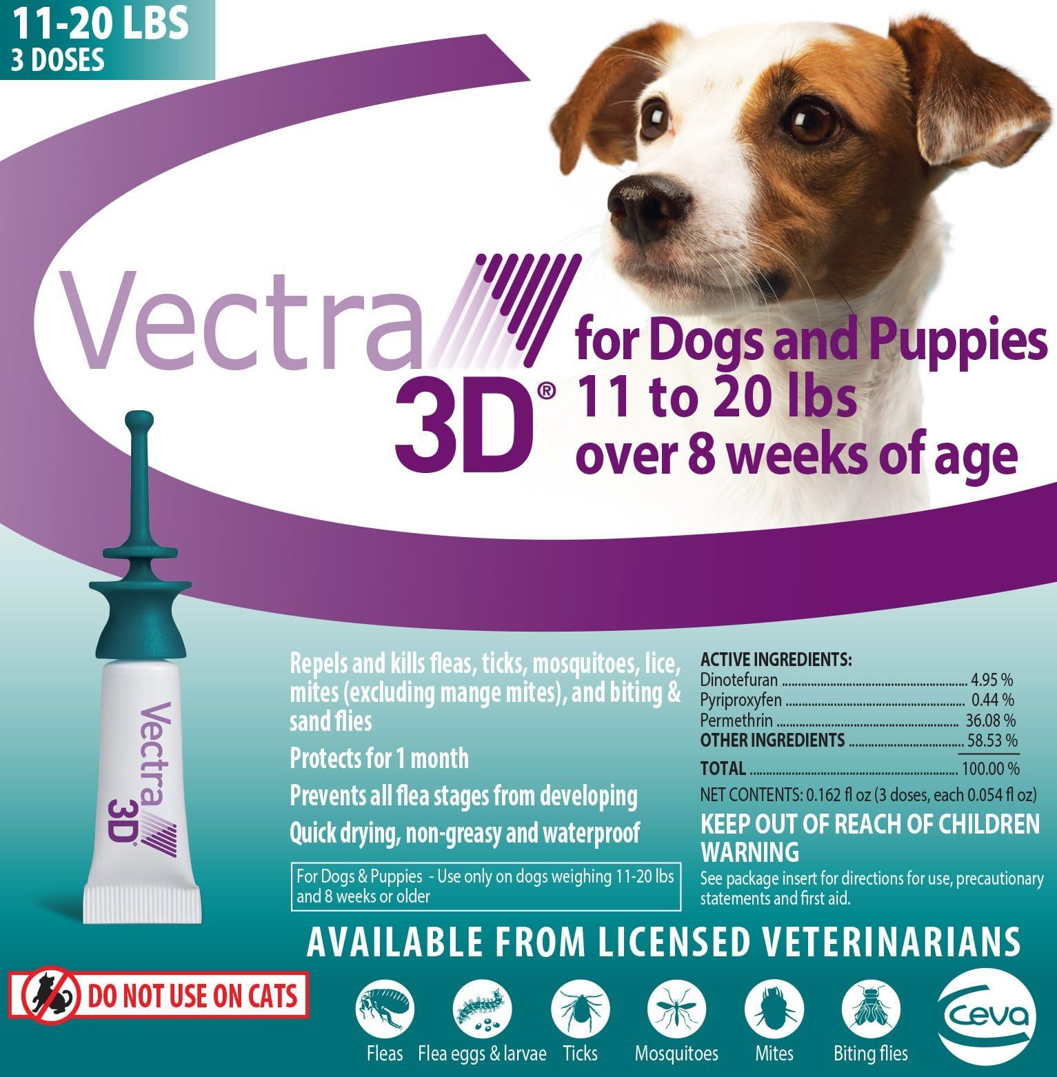 Amazon.com : Vectra 3D® Gold for Extra Small Dogs 5 - 10 Pounds (3 ...
