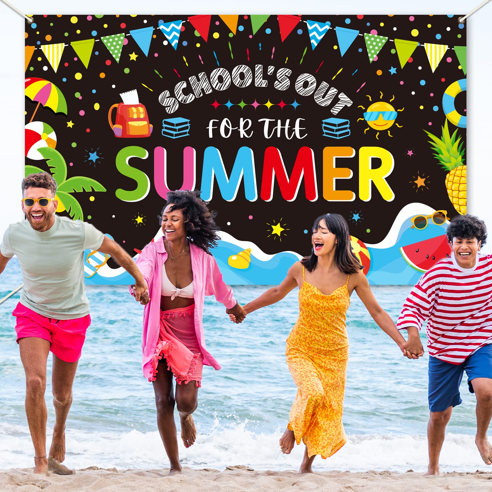 Snapklik.com : End Of School Year Theme Backdrop For Kids Class Summer ...