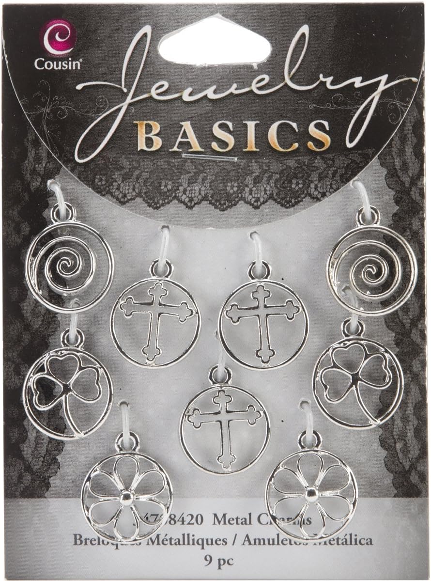 Amazon.com: Cousin Jewelry Basics 9-Piece Metal Charm Shapes
