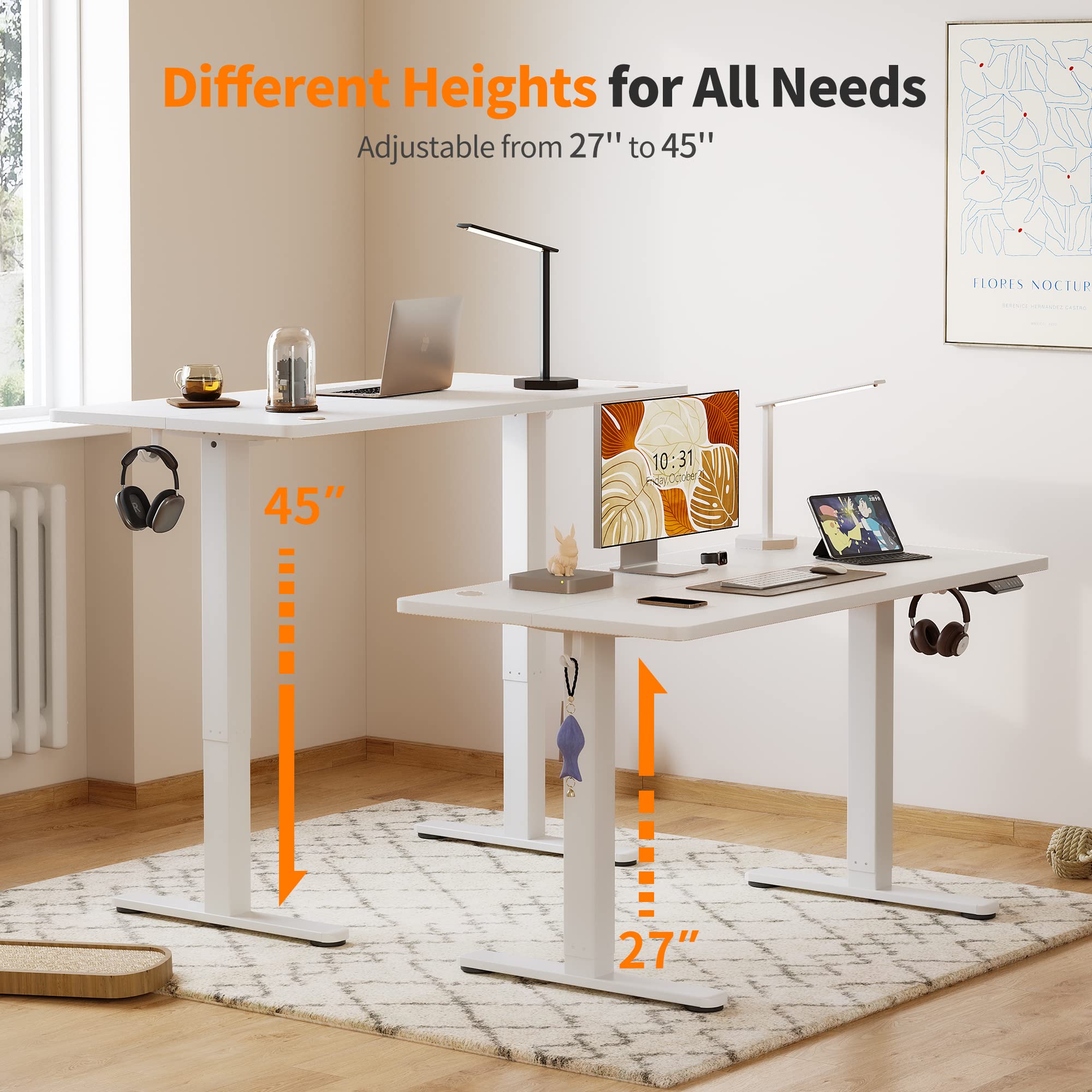 Snapklik.com : Cubiker Standing Desk, Stand Up Height Adjustable Home ...