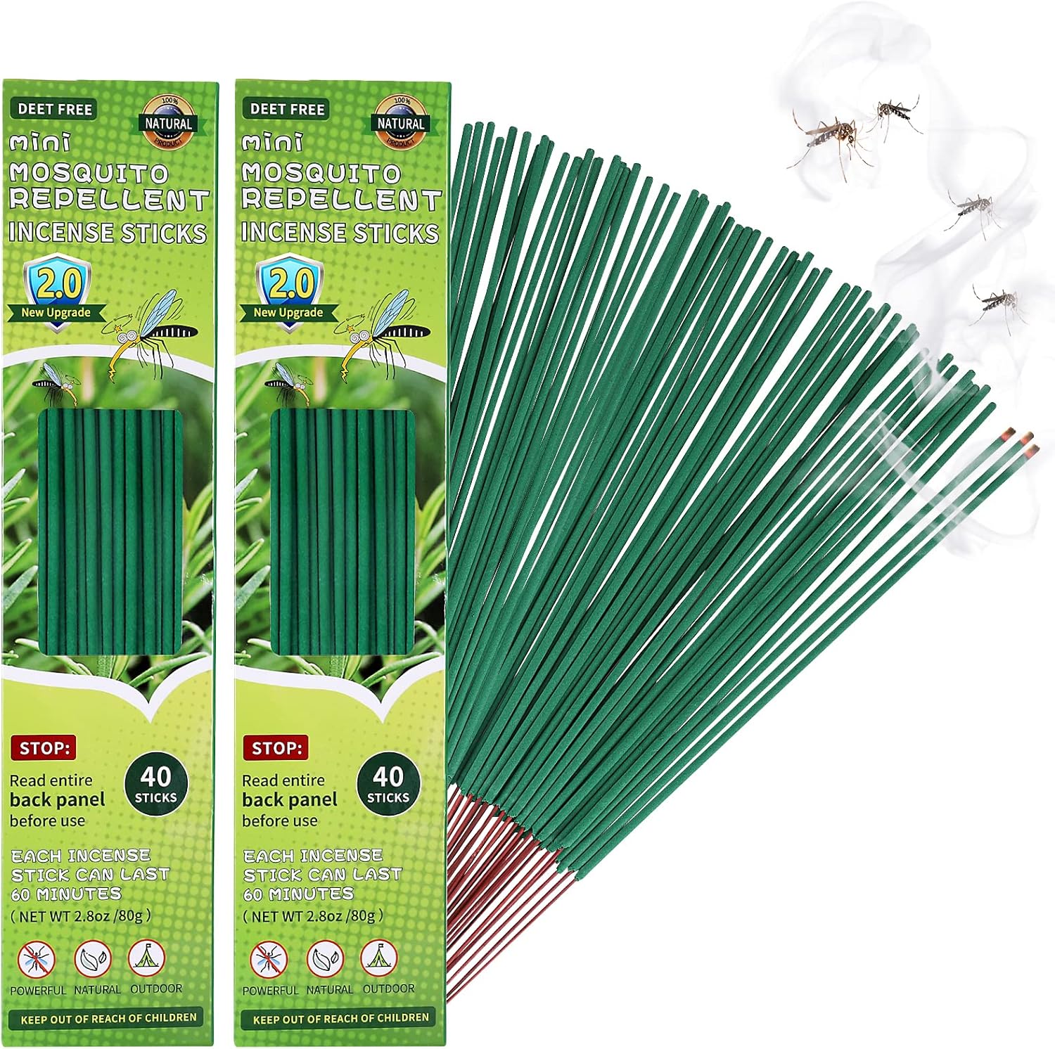 Amazon.com: YORJET 80 Pcs Mosquito Repellent Incense Stick Outdoor ...