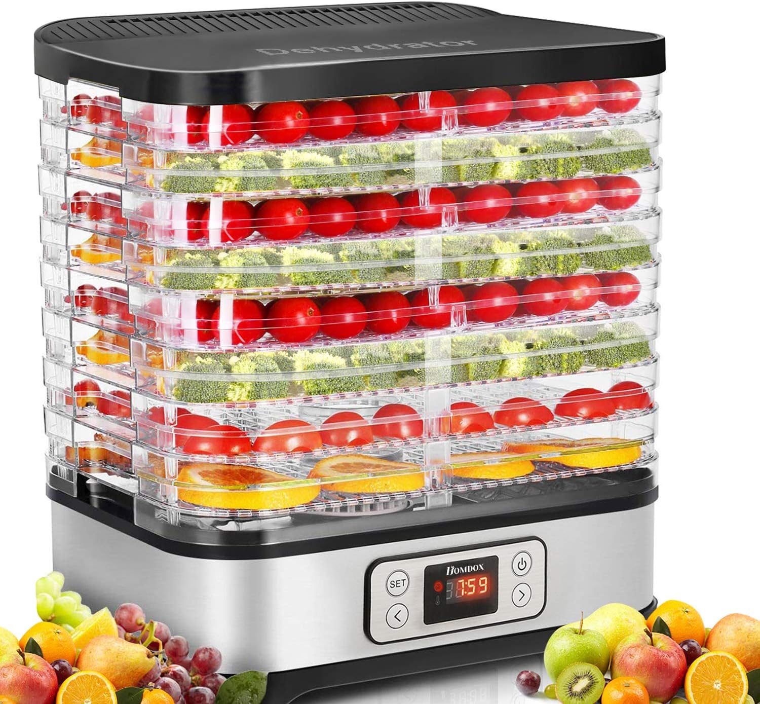 Amazon.com: Electric 8 Trays Food Dehydrator Machine, Compact ...