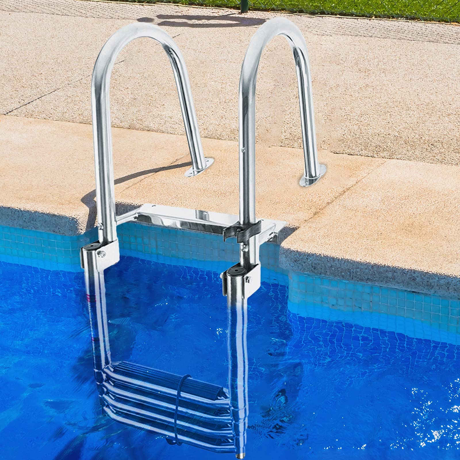 Boat Ladders 4 Step Folding Removable Heavy Duty Stainless Steel ...