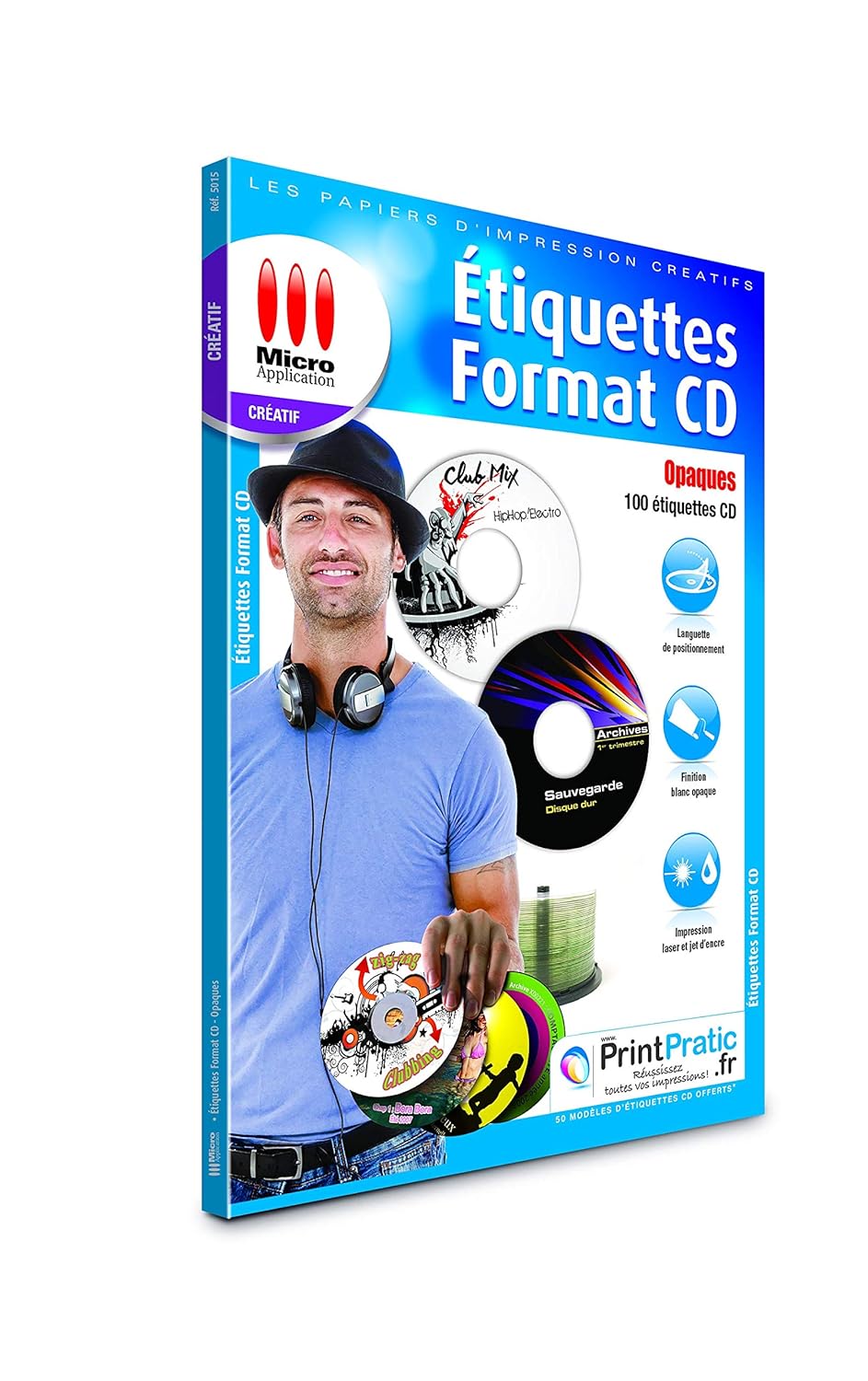 Micro Application Printable Self-Adhesive CD Labels - Pack of 100 ...