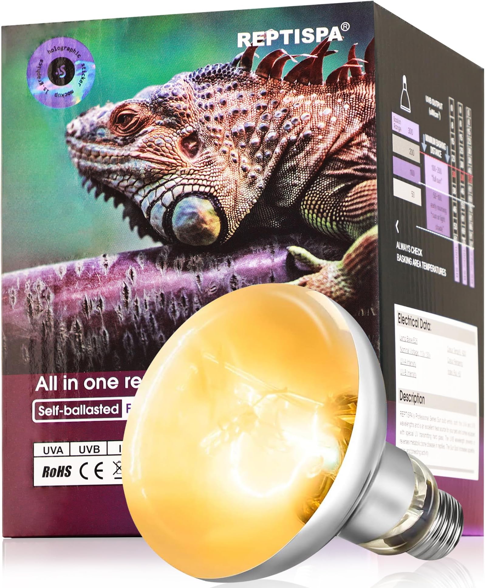 Amazon.com : MIXJOY 160W Reptile Heat Lamp Bulb, Full Spectrum UVA UVB ...