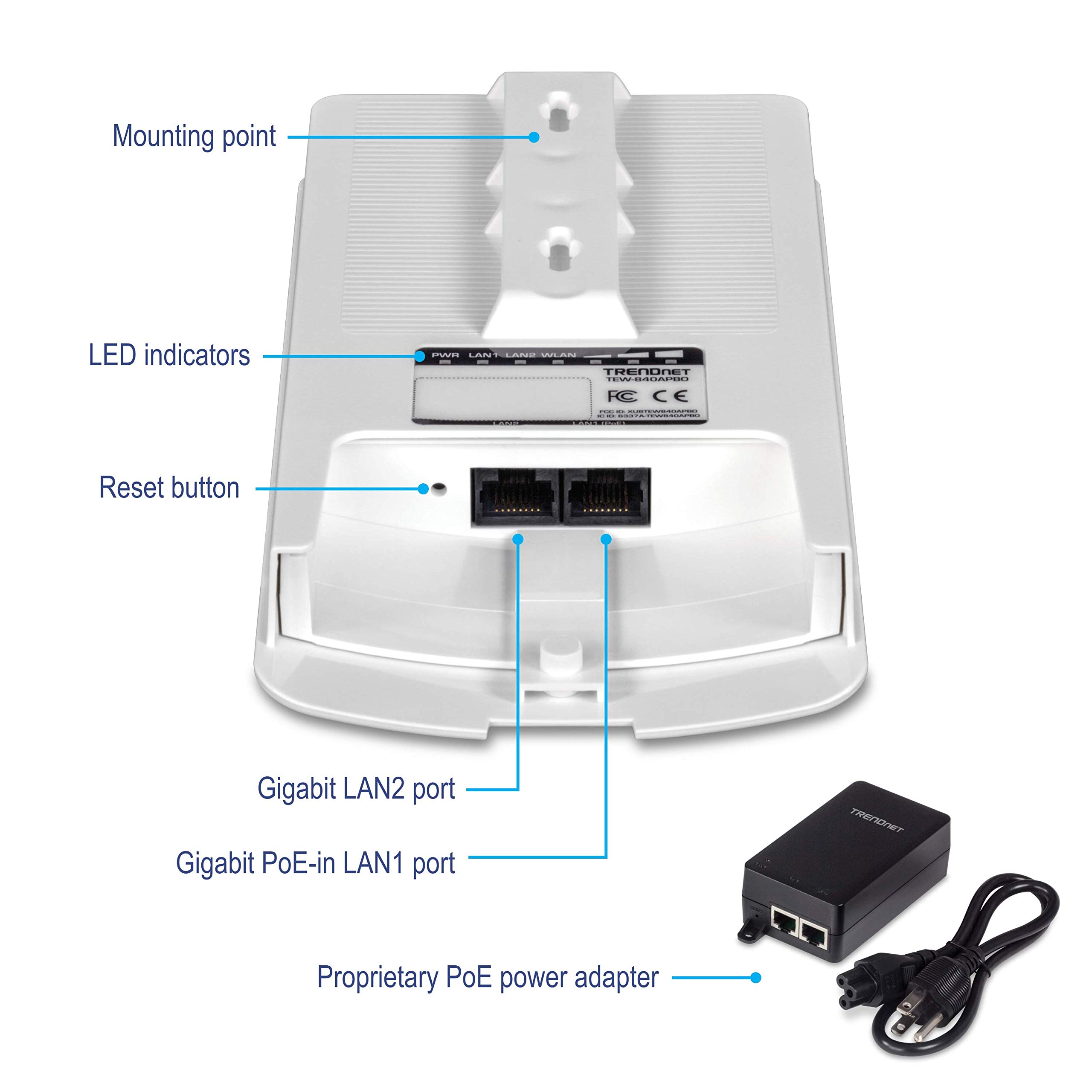 TRENDnet 14 DBI WiFi AC867 Outdoor Poe Preconfigured Point-to-Point ...