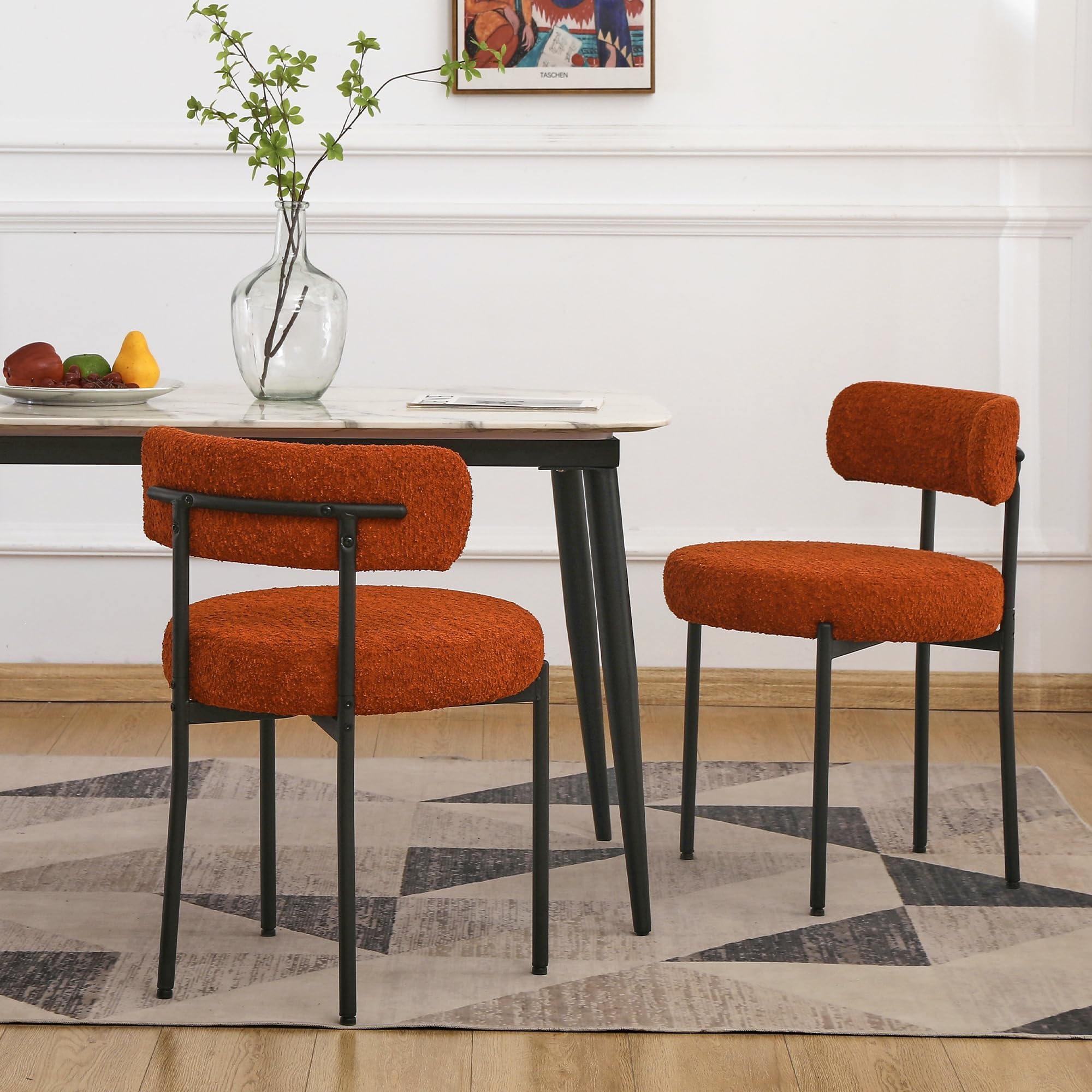Amazon.com - EDWELL Orange Dining Chairs Set of 2, Upholstered Kitchen ...