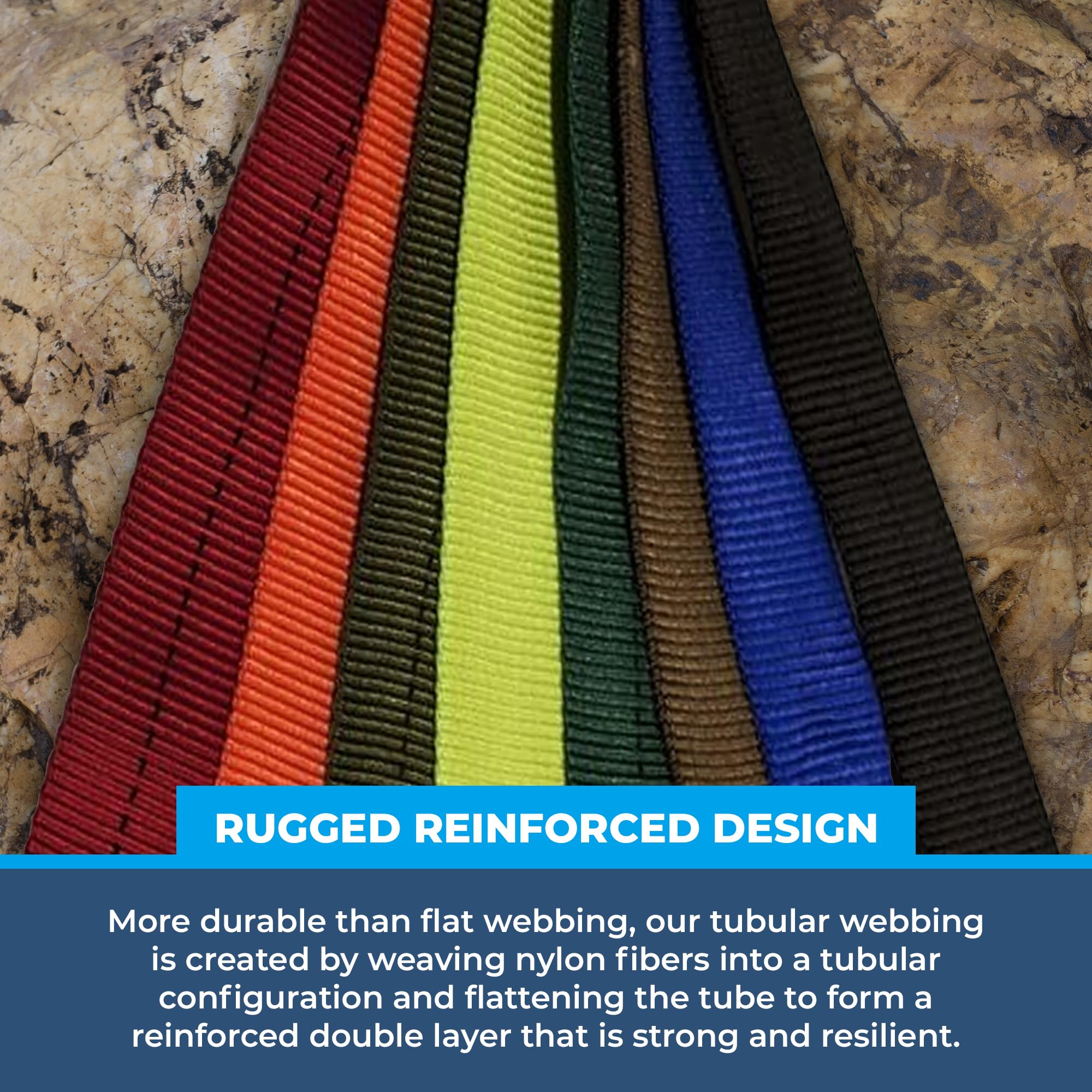 Snapklik.com : Rock-N-Rescue Heavyweight Nylon Tubular Webbing - 50 Feet