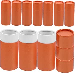 Amazon｜KJHBV 10個 紙管包装箱 段ボール製のお茶保存ボトル 丸いクラフト紙容器 カスタムボックス コーヒー豆のチューブ 紙管ギフトボックス シリンダー包装チューブ キャンドル ...