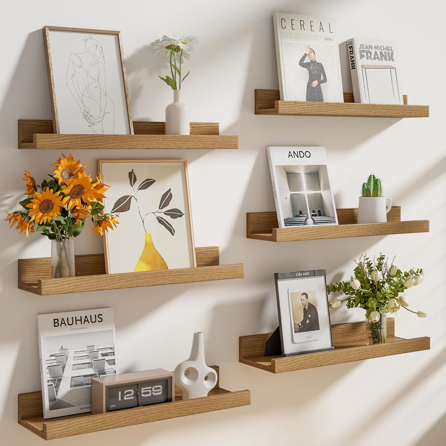 Amazon.com: Heimlove Floating Shelves Set of 6, 24" Wall Mounted ...