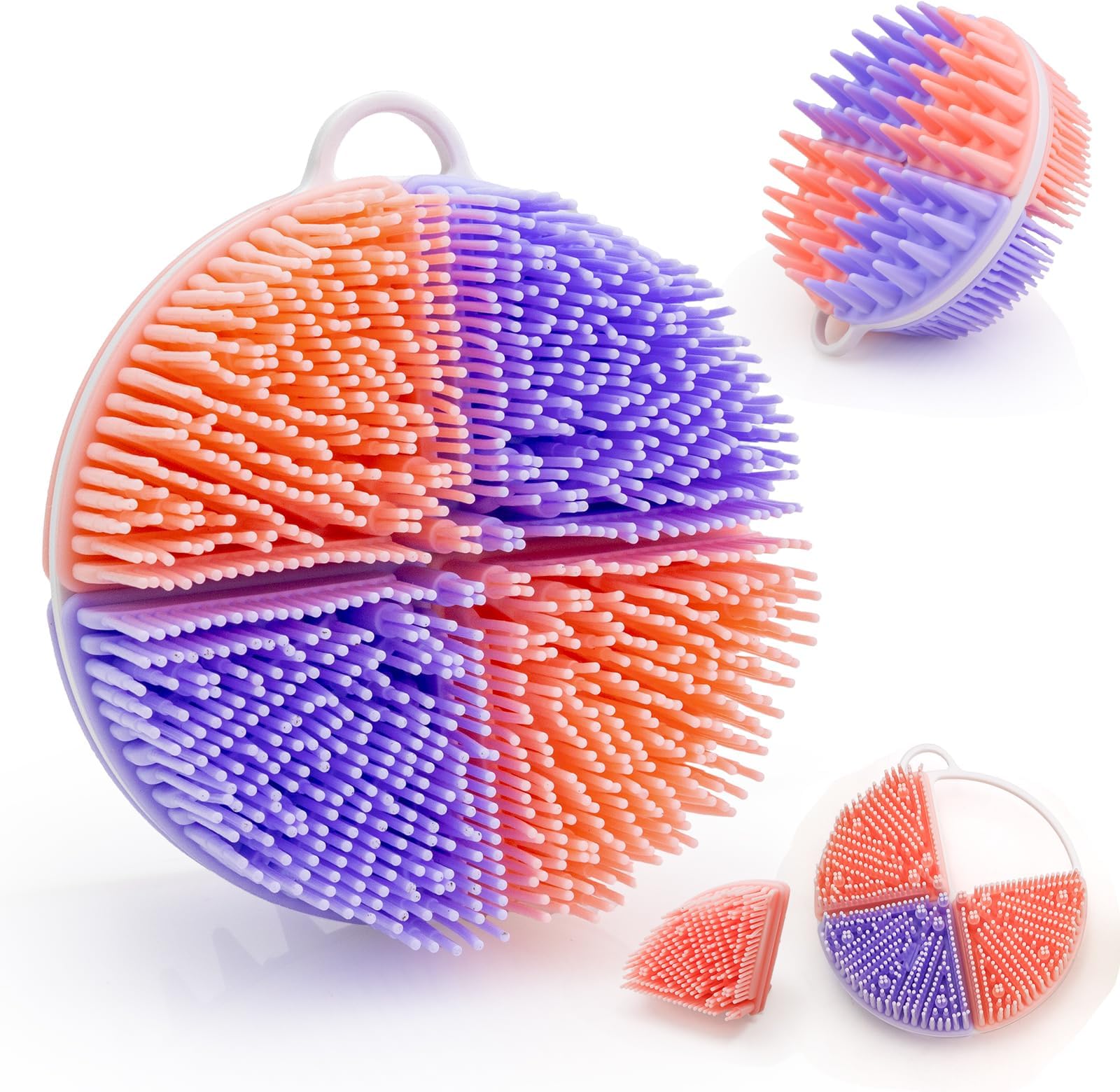 Amazon.com : Silicone Body Scrubber - 2 Pcs Exfoliating Shower Scrubber ...