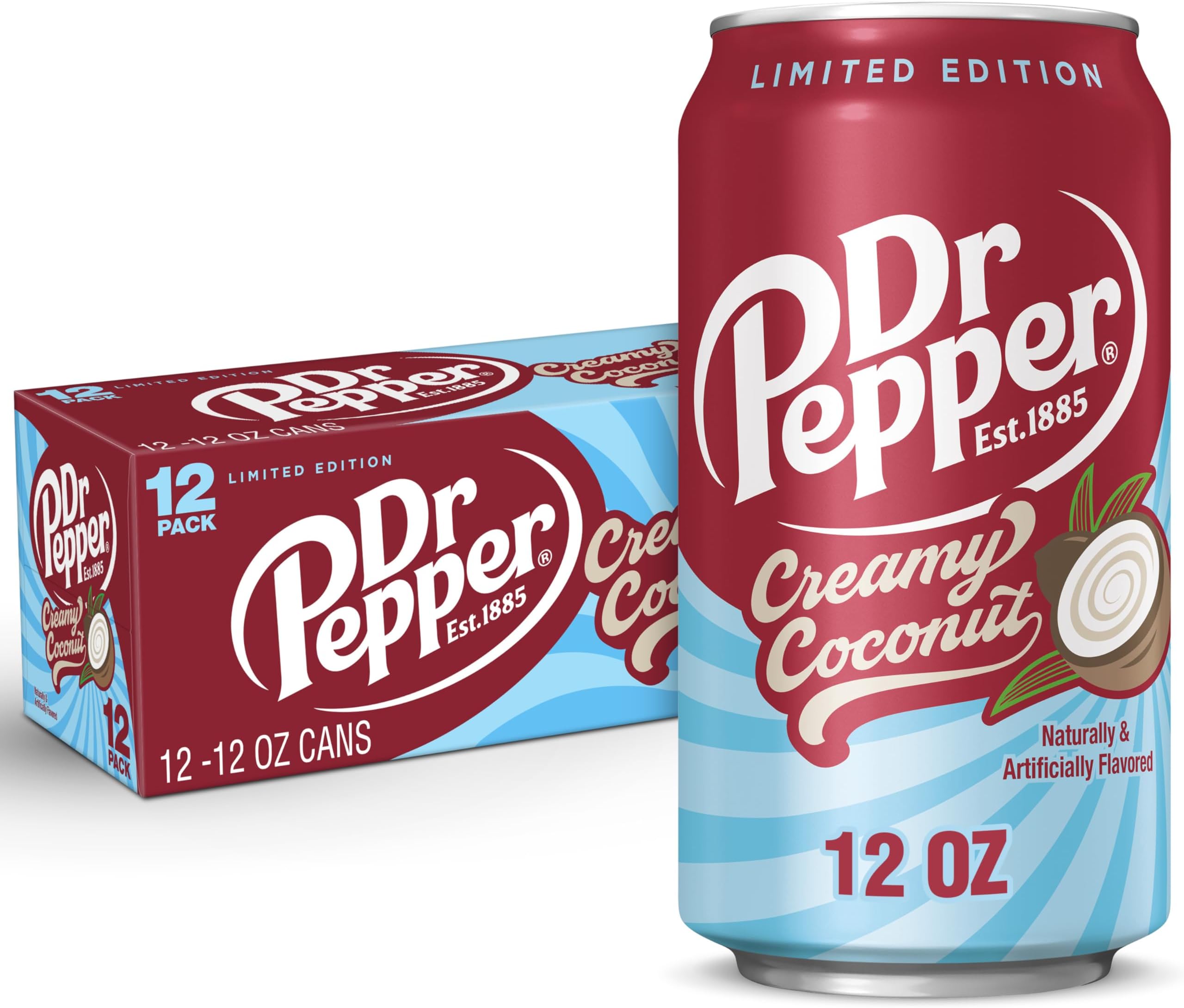 Amazon.com : Dr Pepper Creamy Coconut Soda, 12 fl oz cans, 12 Pack ...