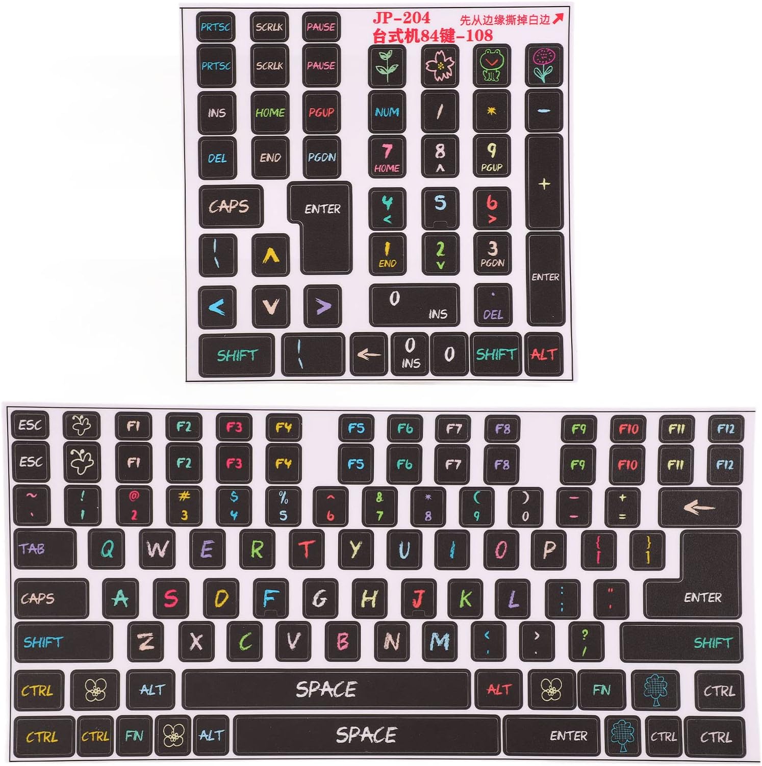Amazon.com: 2 Pcs Keyboard Stickers, Frosted Surfaces PVC Mechanical ...