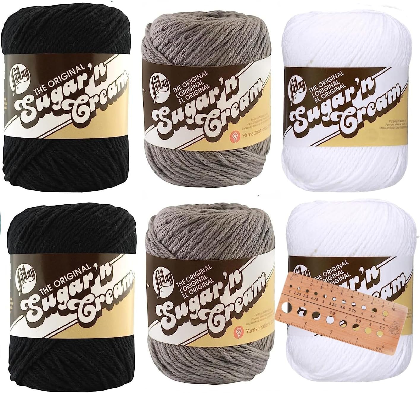 Amazon.com: Variety Assortment Lily Sugar 'n Cream Yarn Bundle 100% ...