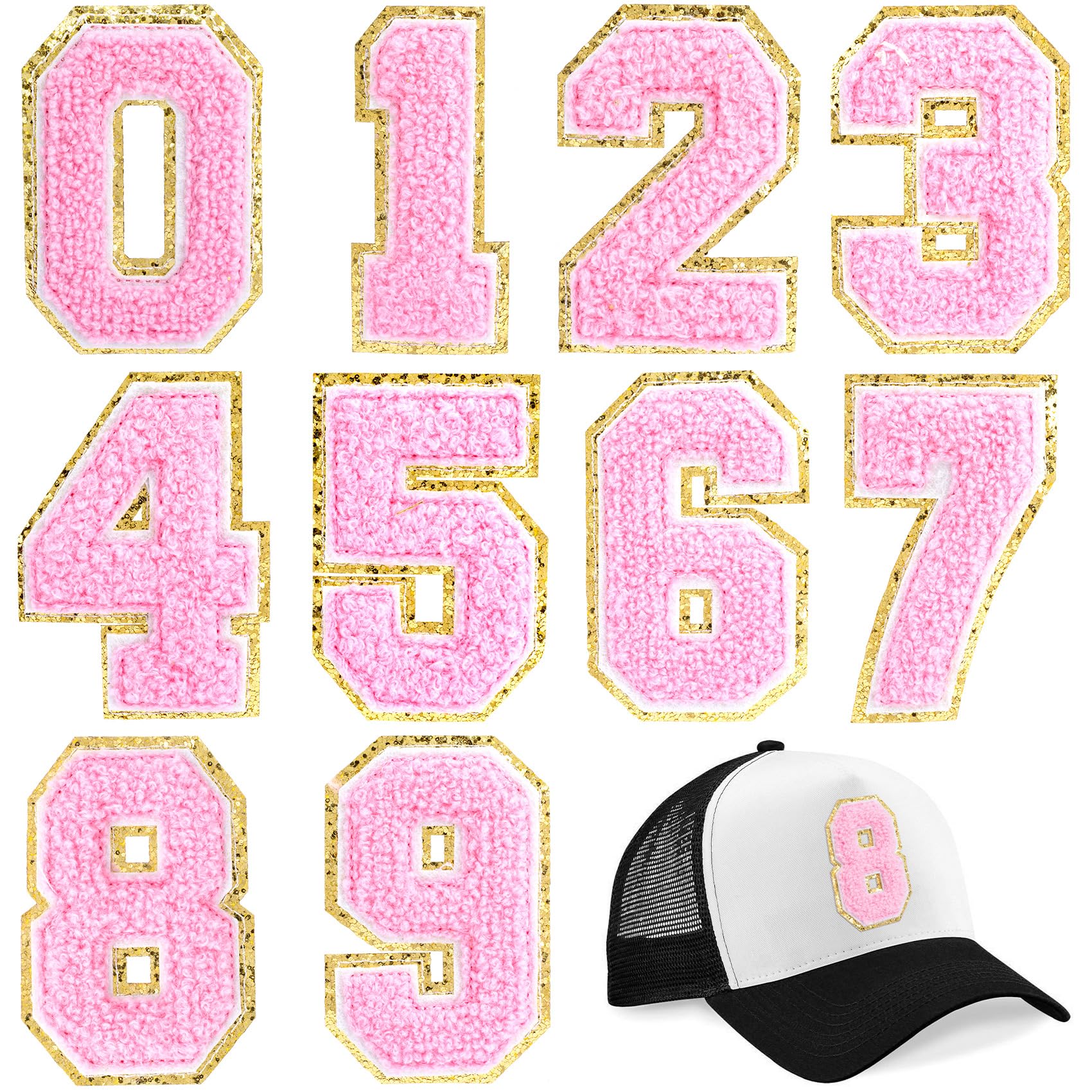 Snapklik.com : HINZIC 10Pcs Number Patches Iron On, 0-9 Number Chenille ...