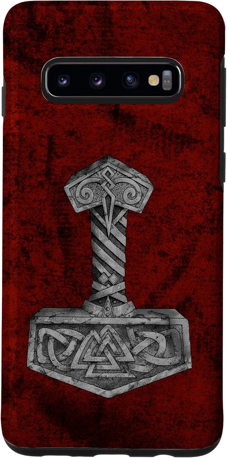 Amazon.com: Galaxy S10 Viking Norse Mythology Thor’s Mjolnir Case ...