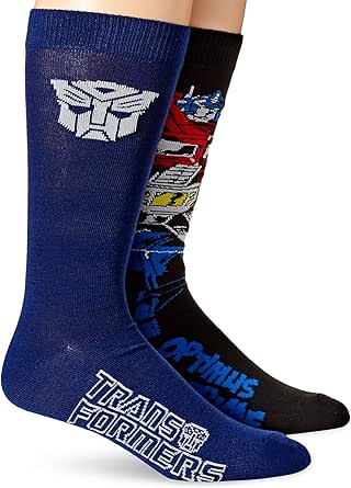 Amazon.com: Transformers Men's 2 Pack Crew Socks, Assorted, 10-13 ...