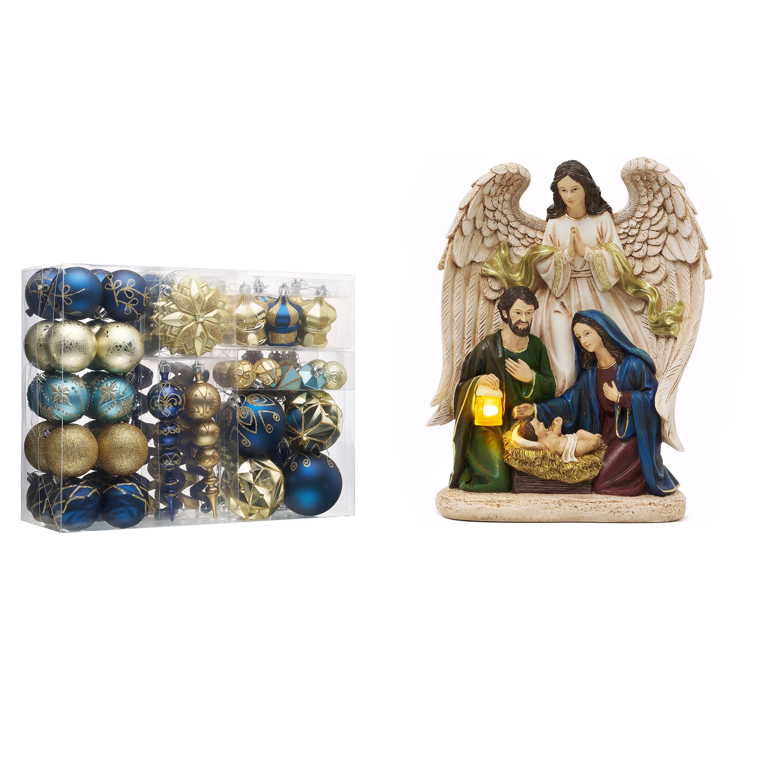 Amazon.com: Valery Madelyn Christmas Tree Decorations Set, 108ct Blue ...