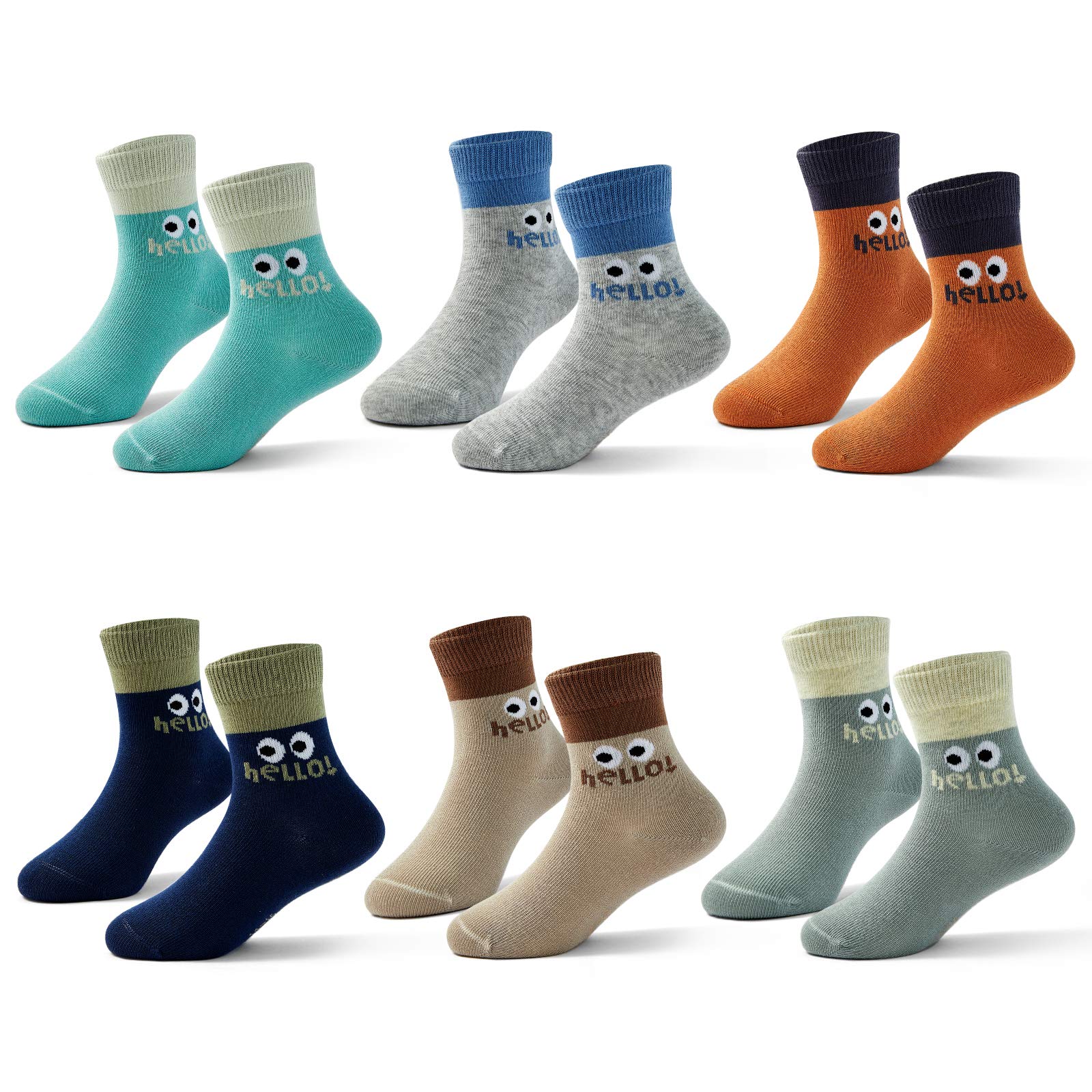 Snapklik.com : Boys Seamless Toe Socks Kids Cotton Crew Socks Colorful ...
