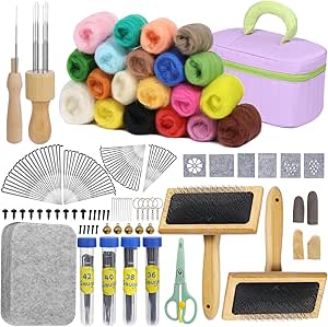 Amazon.com: SOCNITC Needle Felt Kits for Beginners with 2Pcs Wooden ...
