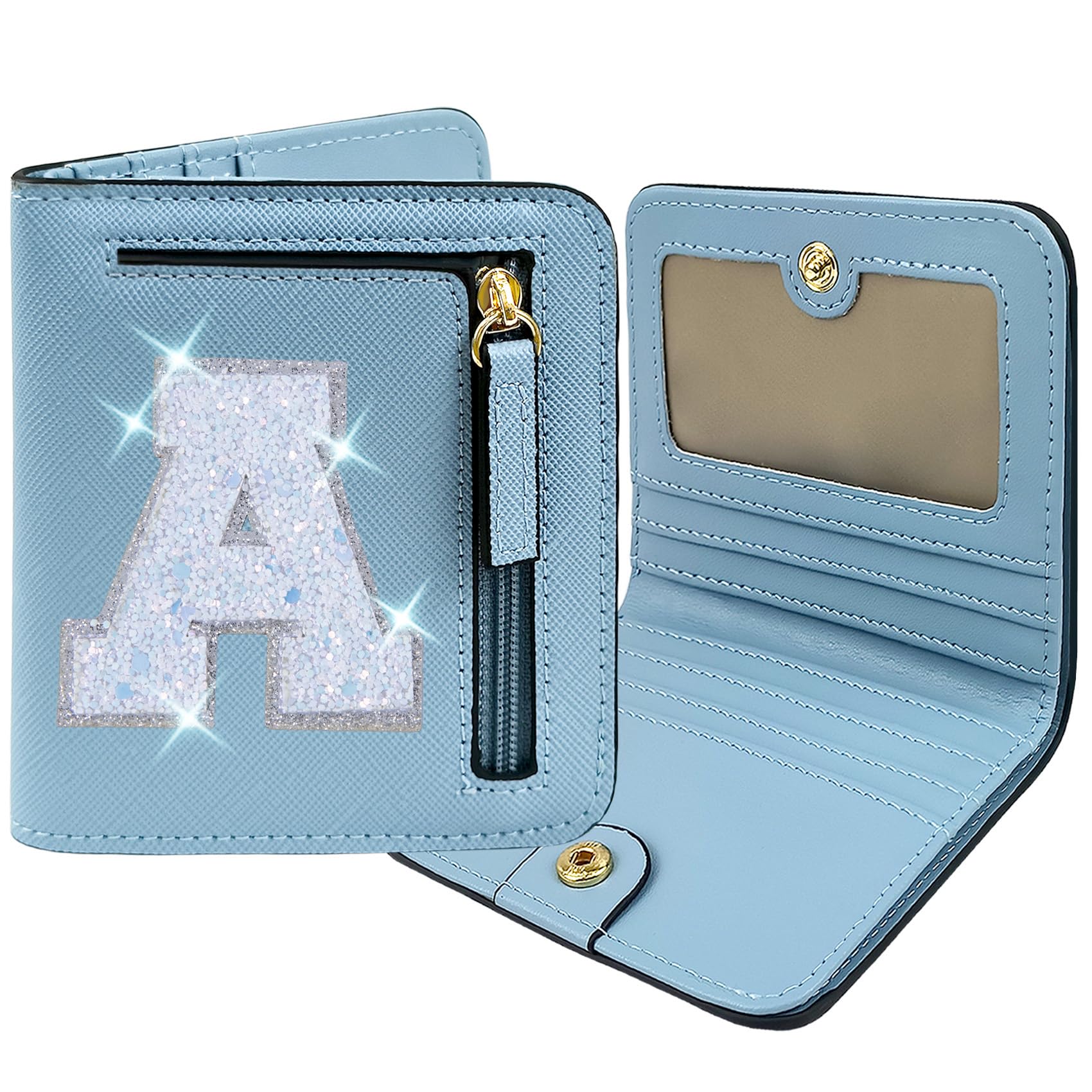 Amazon.com: COSHAYSOO Initial RFID Wallet Small for Women Teen Girl ...