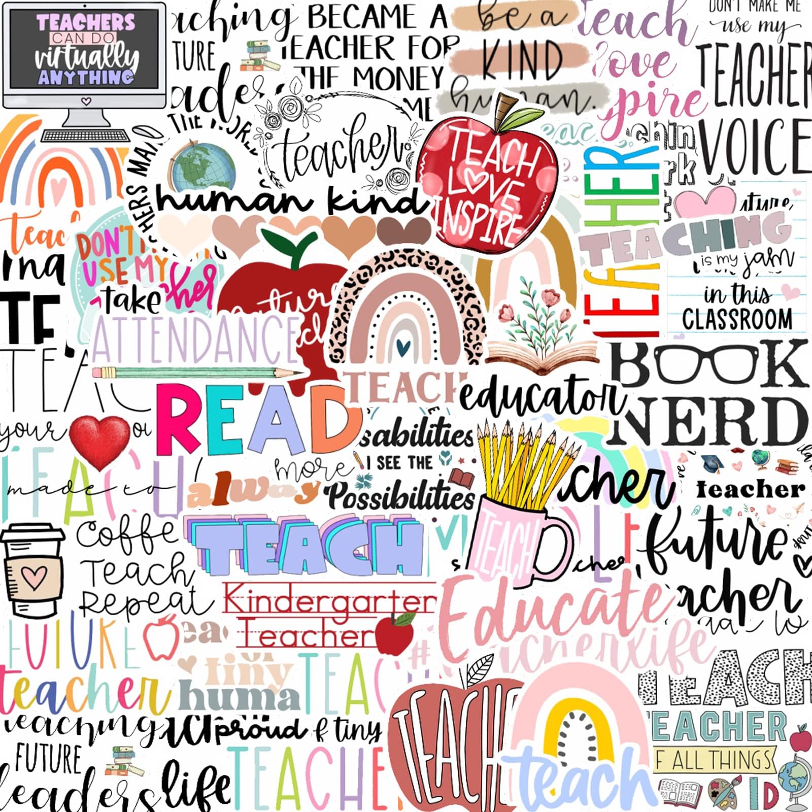 Amazon.com: TANGOGLAM Custom Name Teacher Sticker, Vinyl Waterproof ...