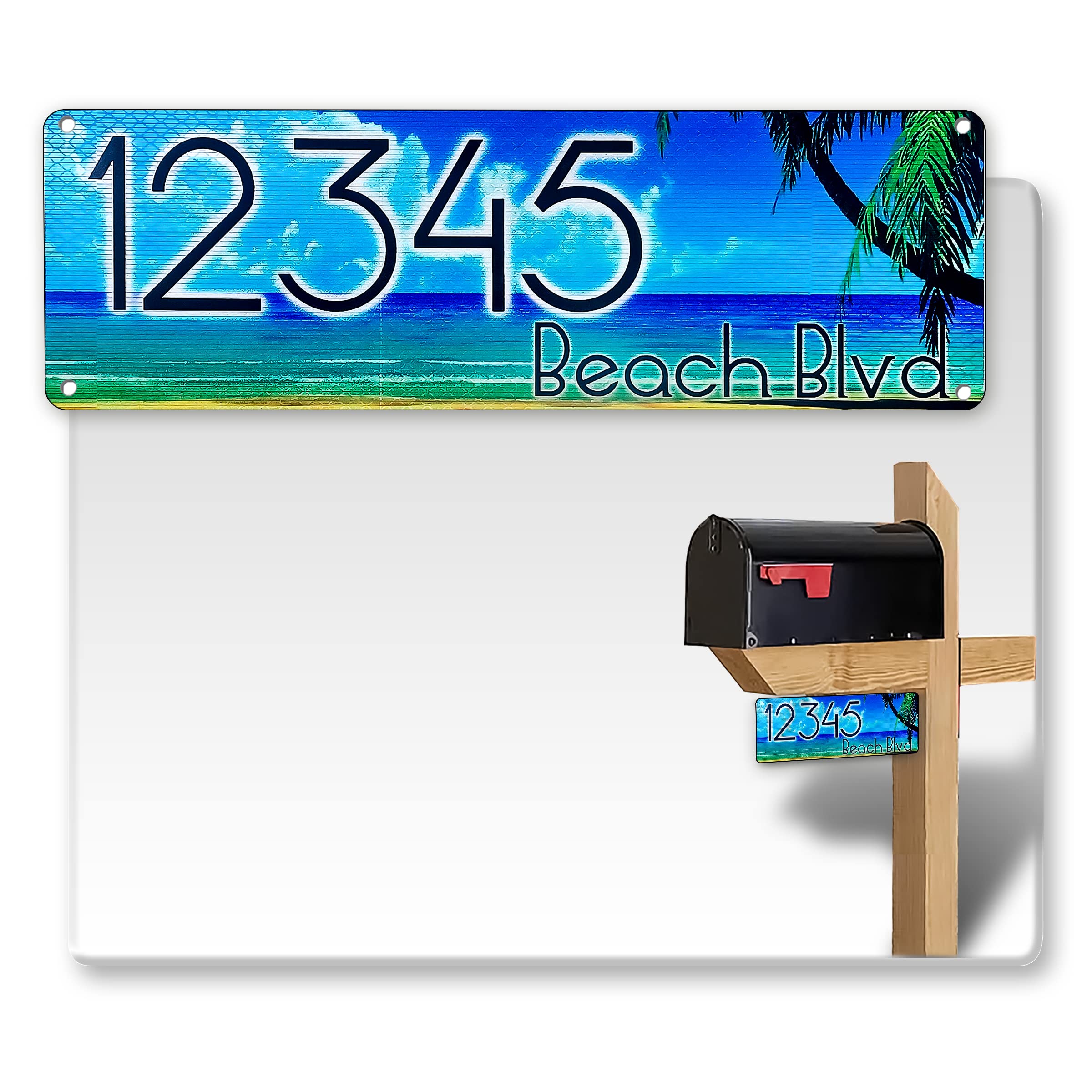 Amazon.com: Curb-N-Sign Reflective Customized house number Plaque – 911 ...