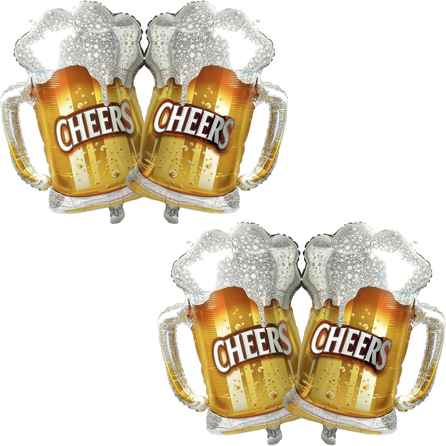 Amazon.com: BIEUFBJI Beer Cup Balloons Set of 4, Beer Mug Cheers Foil ...