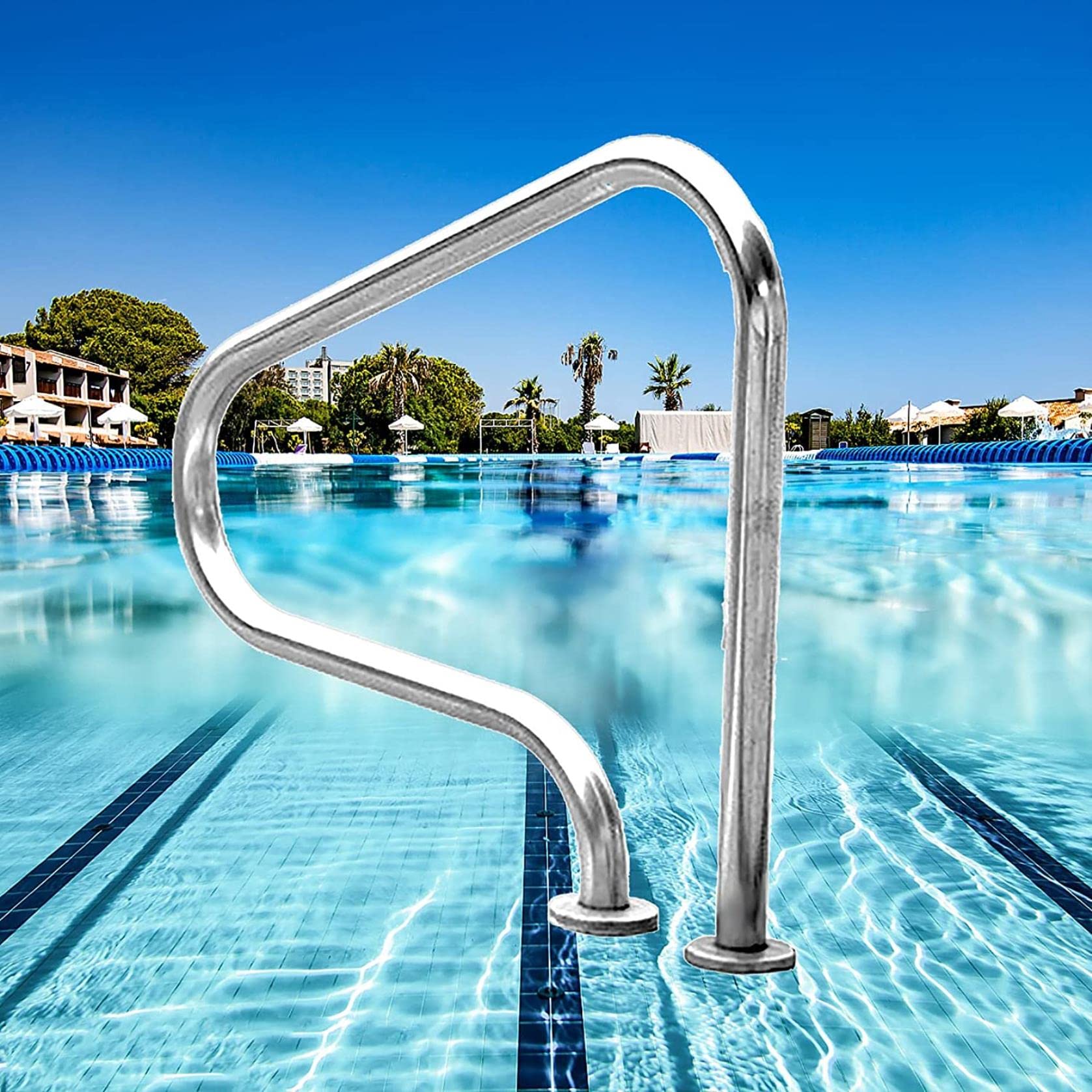 Rknhxaj Pool Railing 304 Stainless Steel Swimming Pool Handrail Blue ...