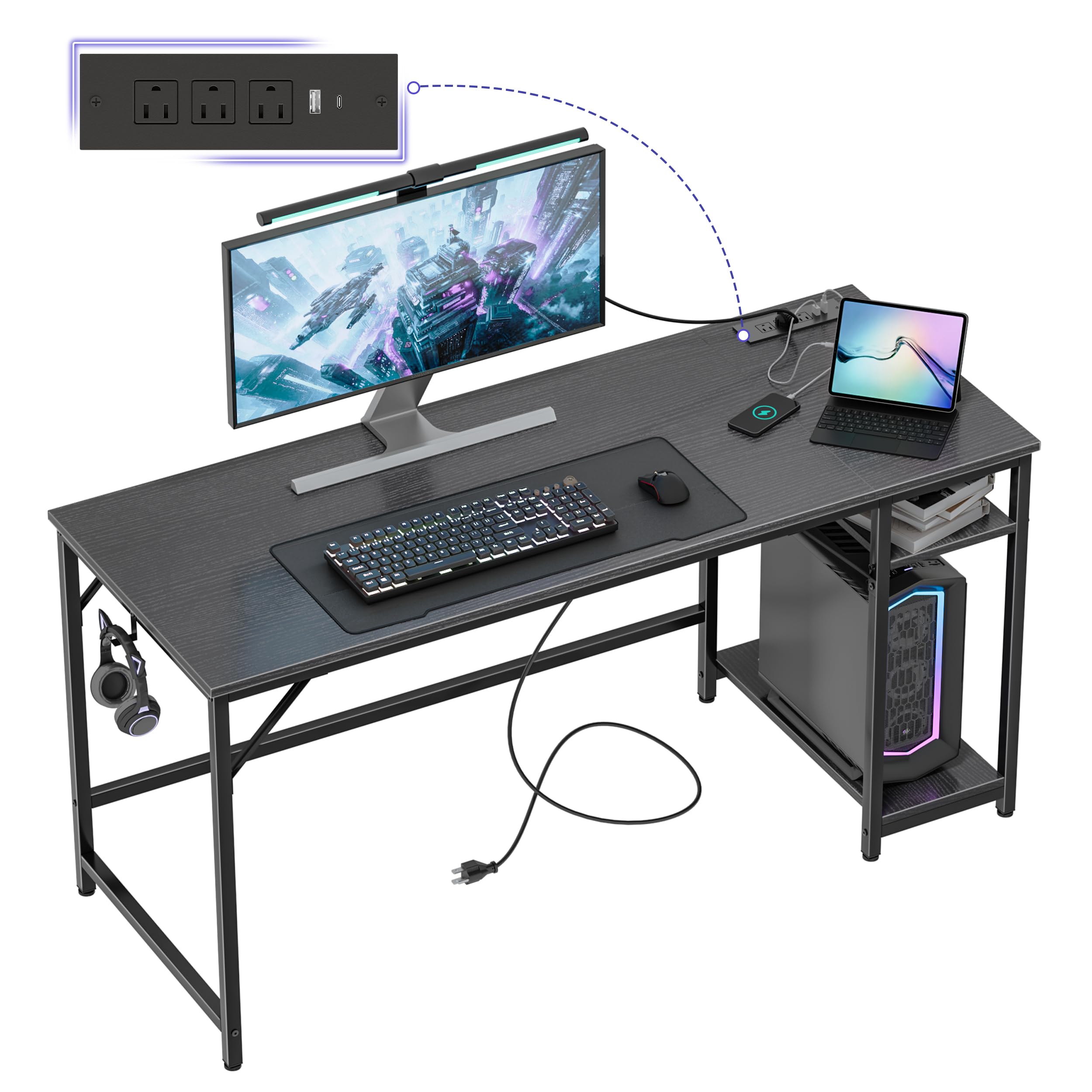 Snapklik.com : JOISCOPE 60 X 24 Inch Gaming Computer Desk