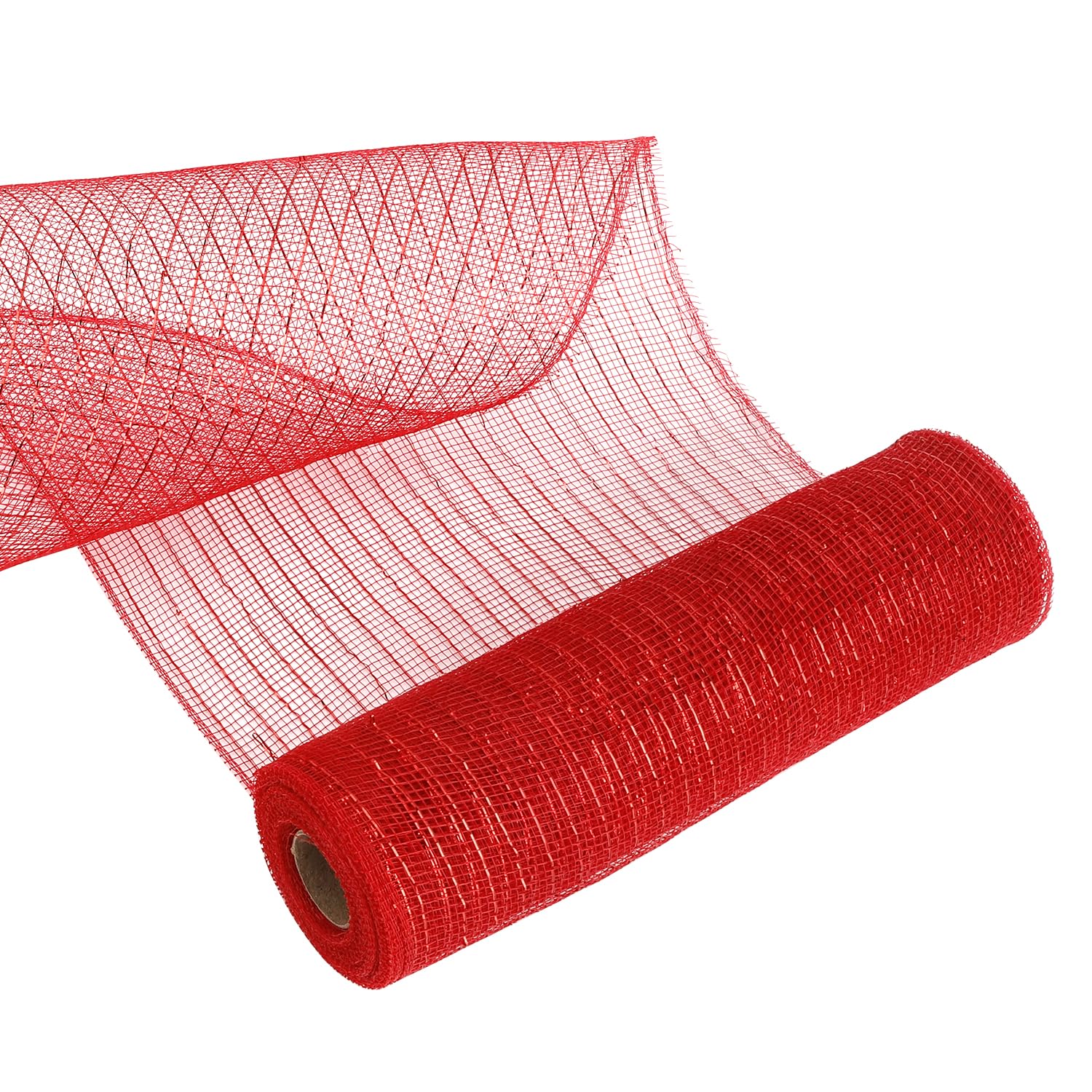 Amazon.com: Red Mesh Ribbon for Wreaths Red Deco Mesh 10 Inch Rolls Red ...