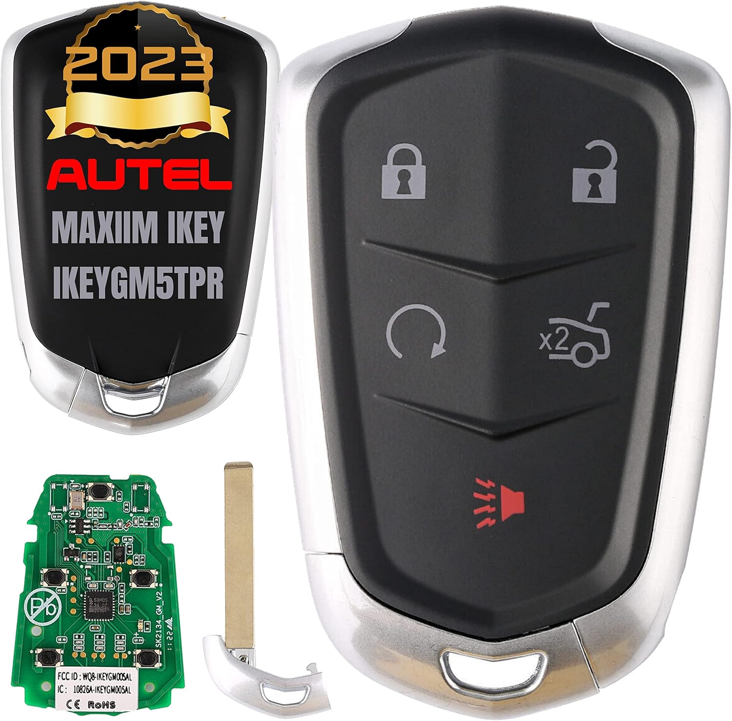 Amazon.com: Autel MaxiIM IKEYGM5TPR programmable 5 Button Key, GM ...