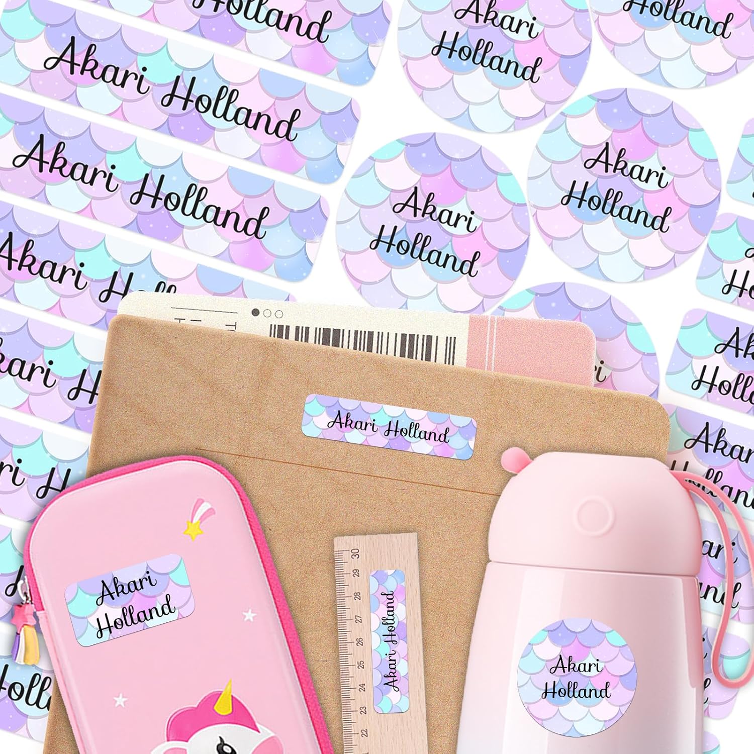 Amazon.com : Name Stickers for Kids Personalized 105 Pcs Custom Labels ...