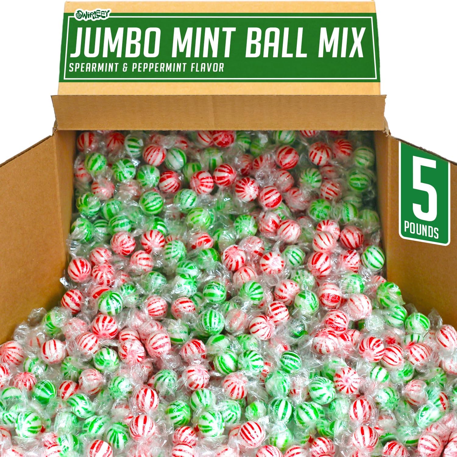 Amazon.com : Jumbo MInt Balls Hard Candy, Individually Wrapped (1 Pound ...