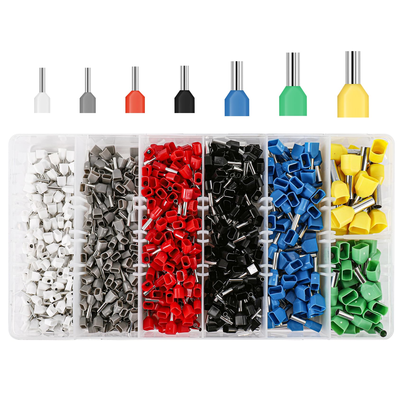 Yoiimiya 900pcs Twin Wire Ferrules Kit 2*0.5-2*6mm² Wire Terminal ...