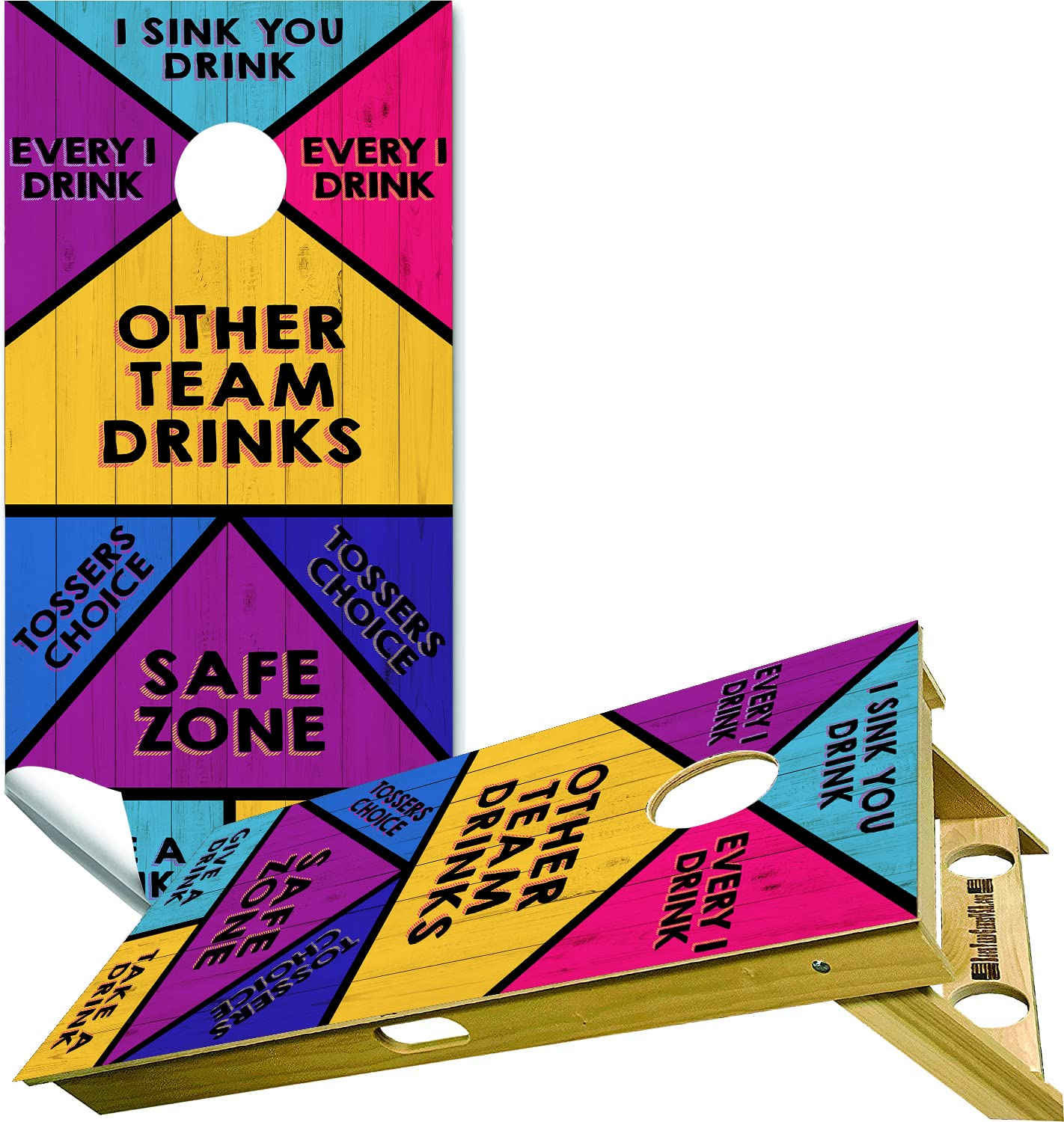 Amazon.com: Beerpongtoss Cornhole Board Wraps, Cornhole Decals and ...
