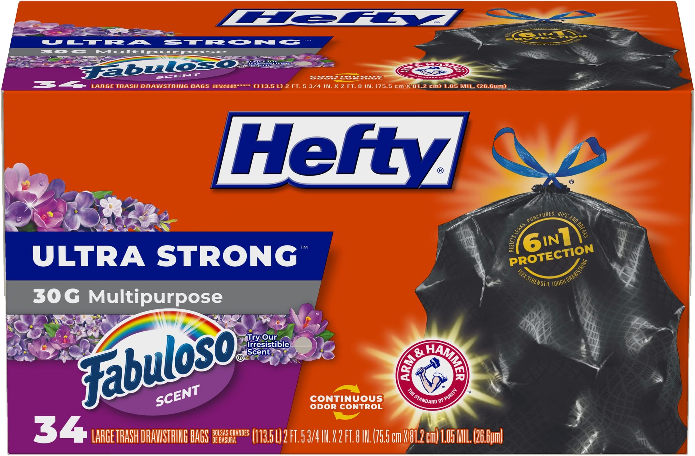 Amazon.com: Hefty Ultra Strong Multipurpose Large Trash Bags, Black ...