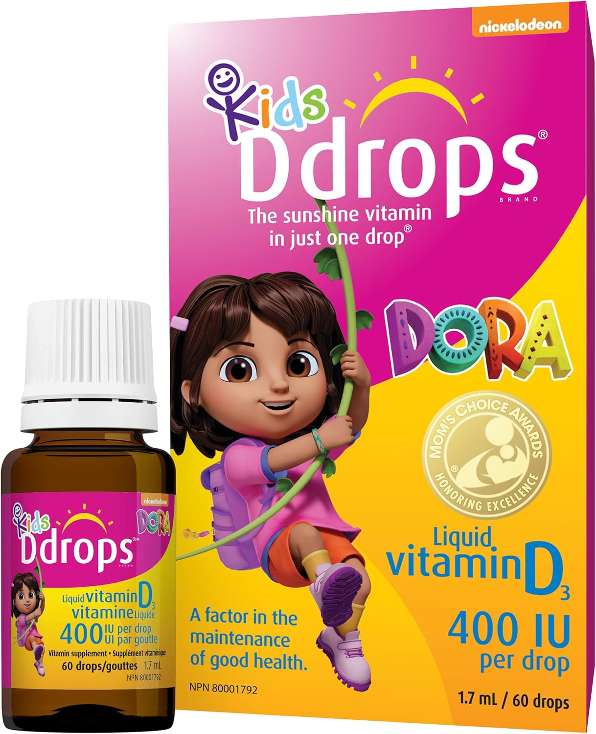 Ddrops Kids 400 IU 60 drops - Liquid Vitamin D3 Supplement for Children ...