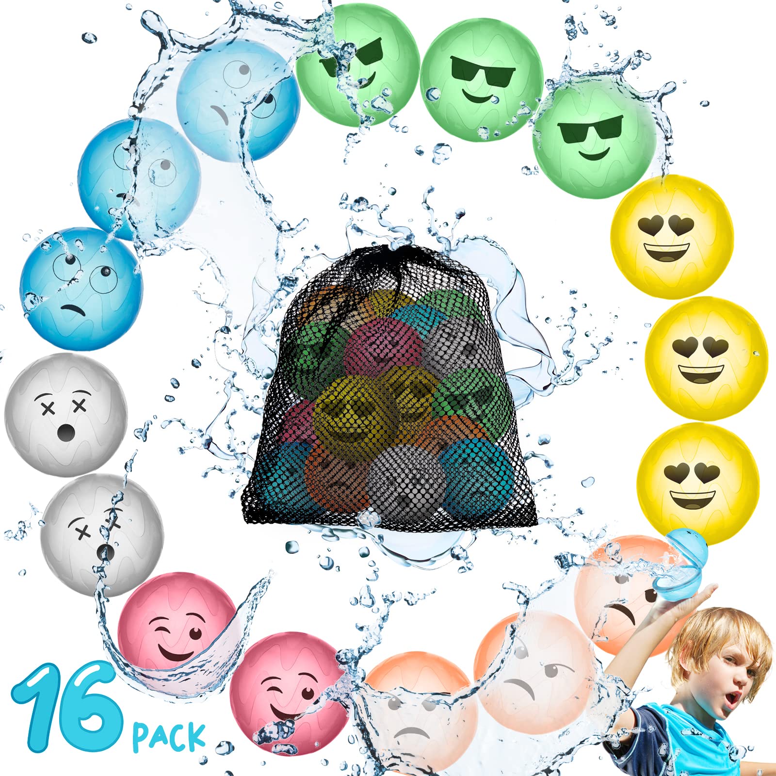 Reusable Water Bomb Balloons,Quick to Fill Self-Sealing Silicone Water ...