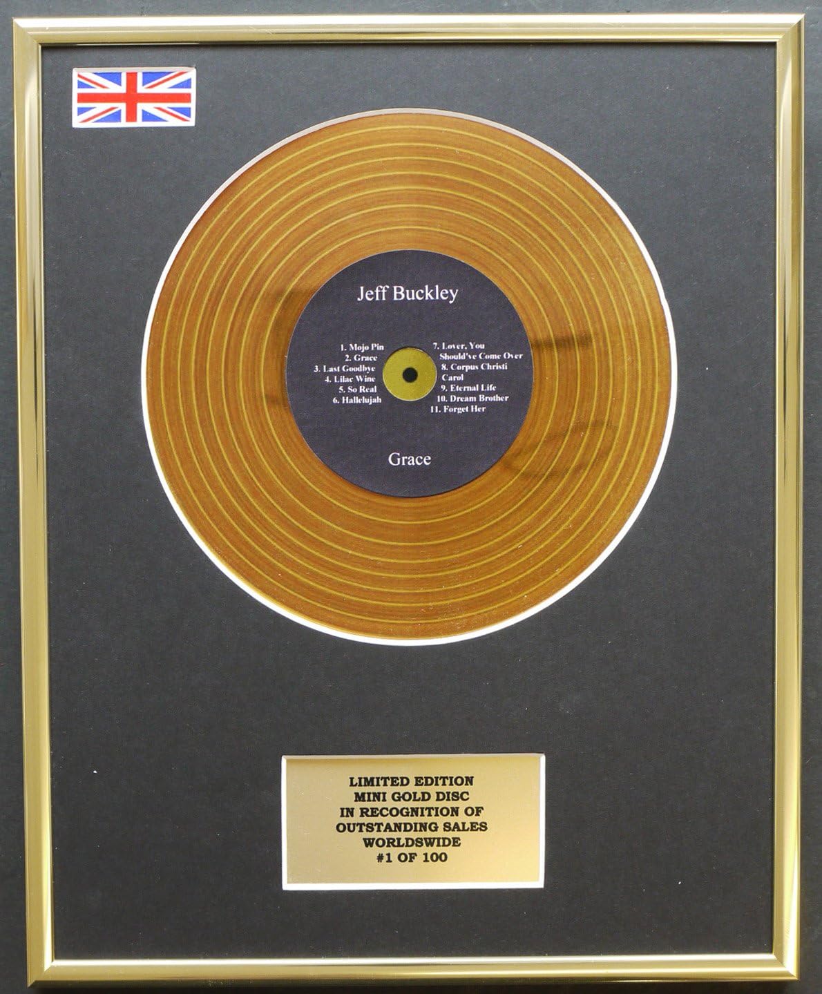 Limited Edition mini gold disc Display JEFF BUCKLEY/MINI GOLD DISC ...