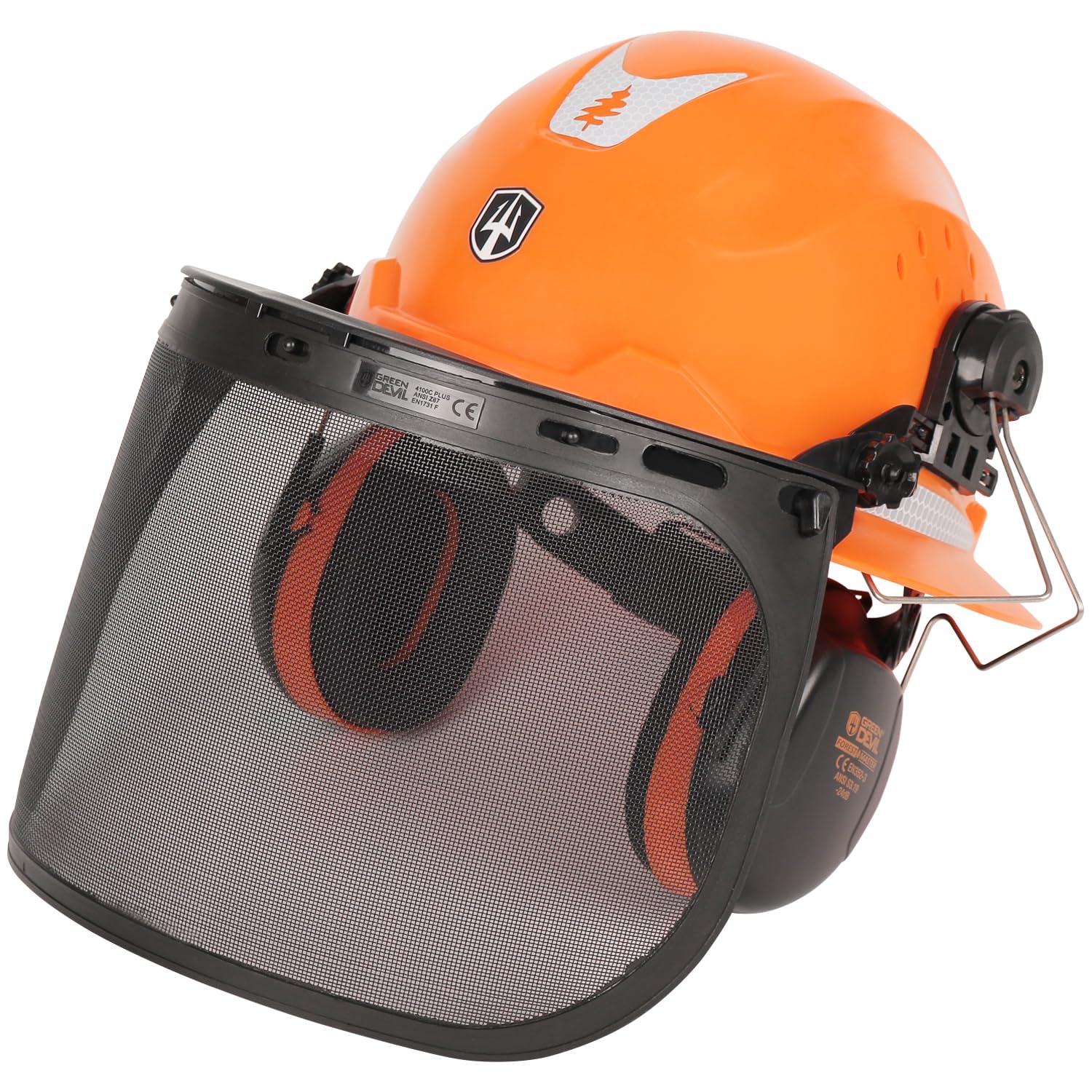 GREEN DEVIL Chinsaw Helmet Full Brim Style Arborist Helmet Ventd ...