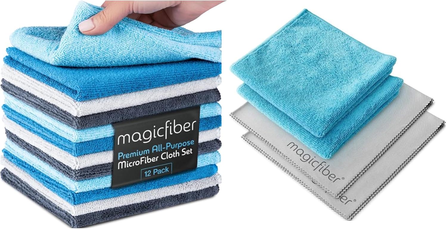Amazon.com: MagicFiber 16 PK - 12 Household Microfiber Cleaning Cloths ...