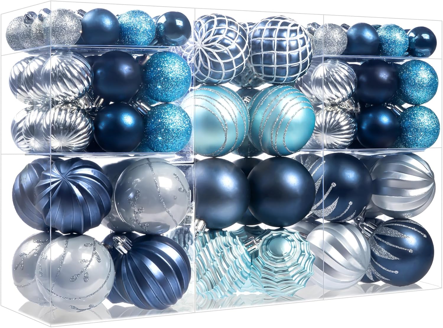 Amazon.com: 100Pcs Christmas Ball Ornaments Set, Assorted Shatterproof ...